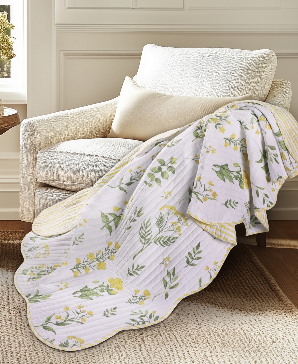 Click here for Levtex Daffodil Reversible Quilted Throw  50 x 60... prices