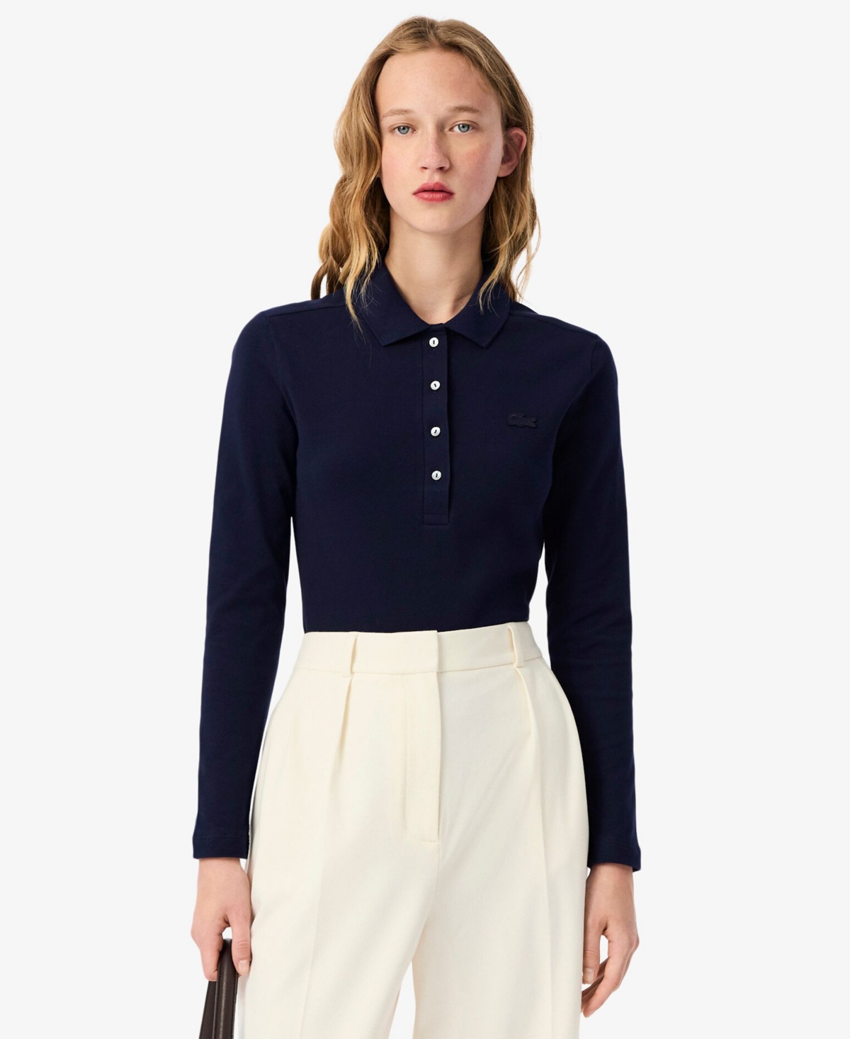 Click here for Lacoste Usa Womens Slim-Fit Long Sleeve Top - Navy... prices