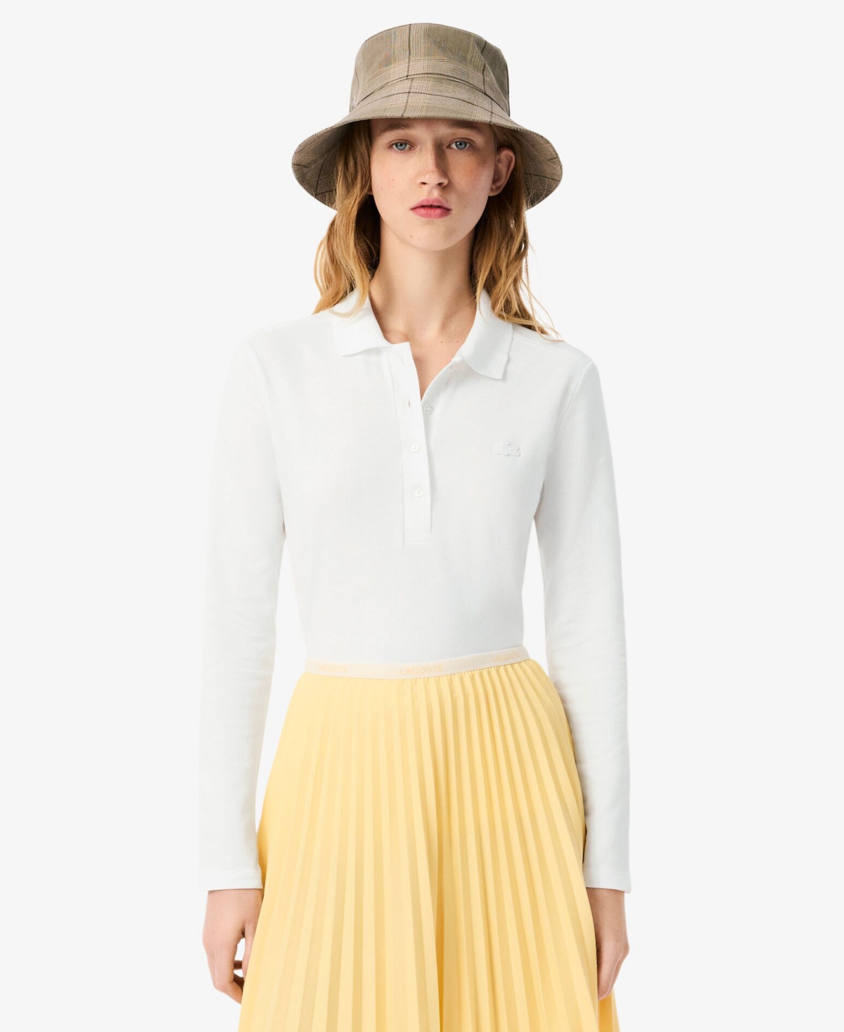Click here for Lacoste Usa Womens Slim-Fit Long Sleeve Top - Whit... prices