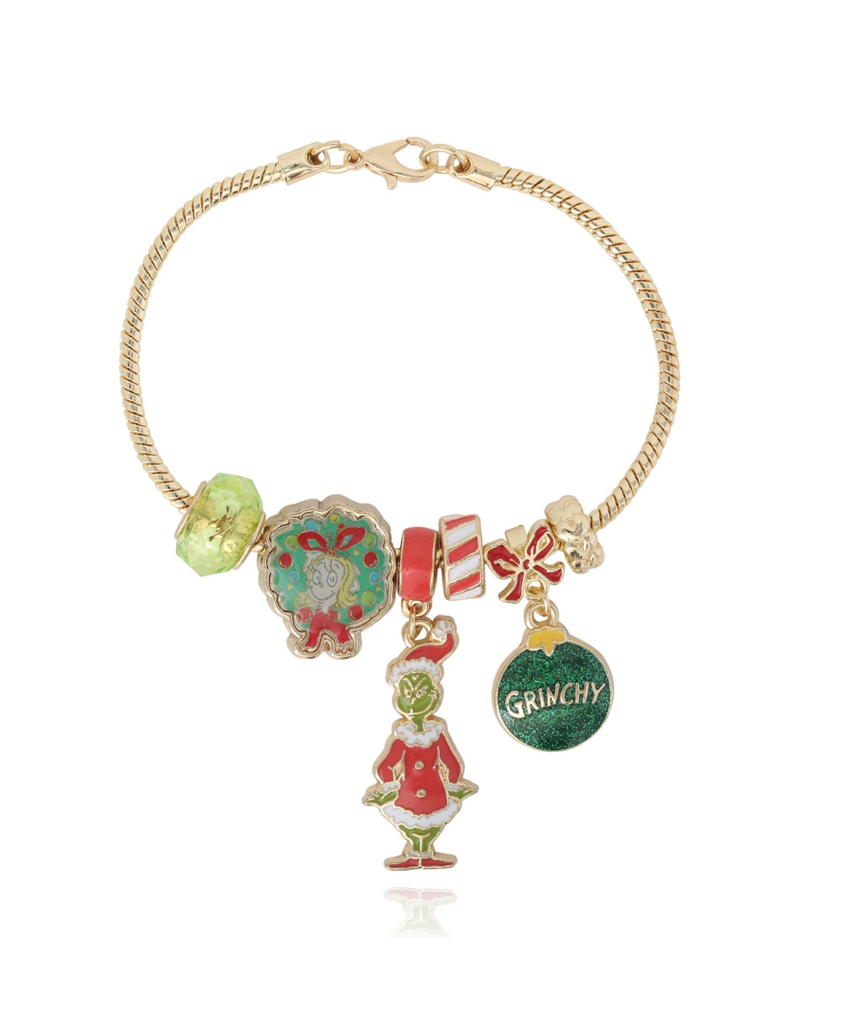 Click here for Dr. Seuss Grinch Holiday Charm Beaded Bracelet - G... prices
