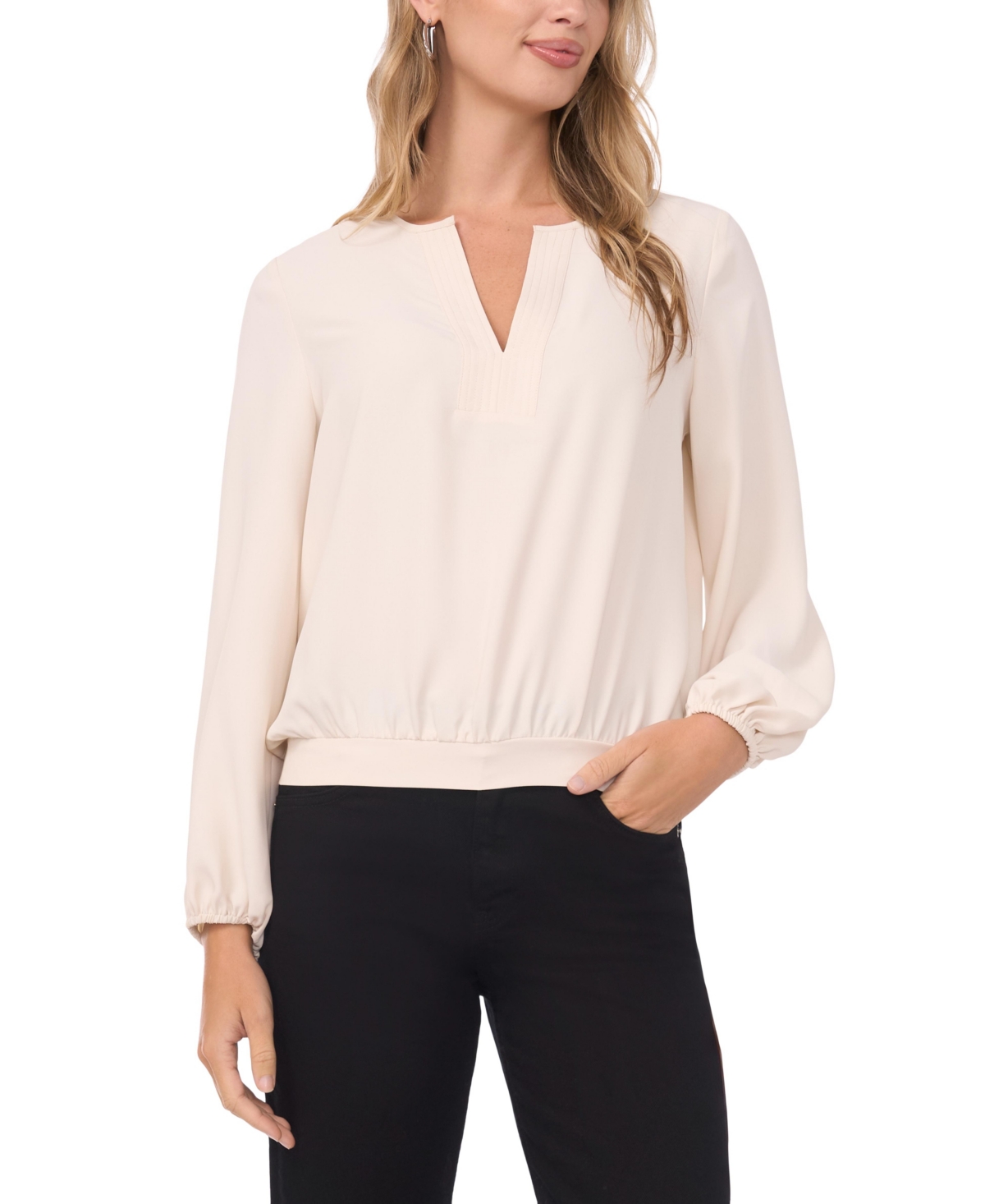 Click here for Vince Camuto Womens Long-Sleeve Half Placket Top -... prices