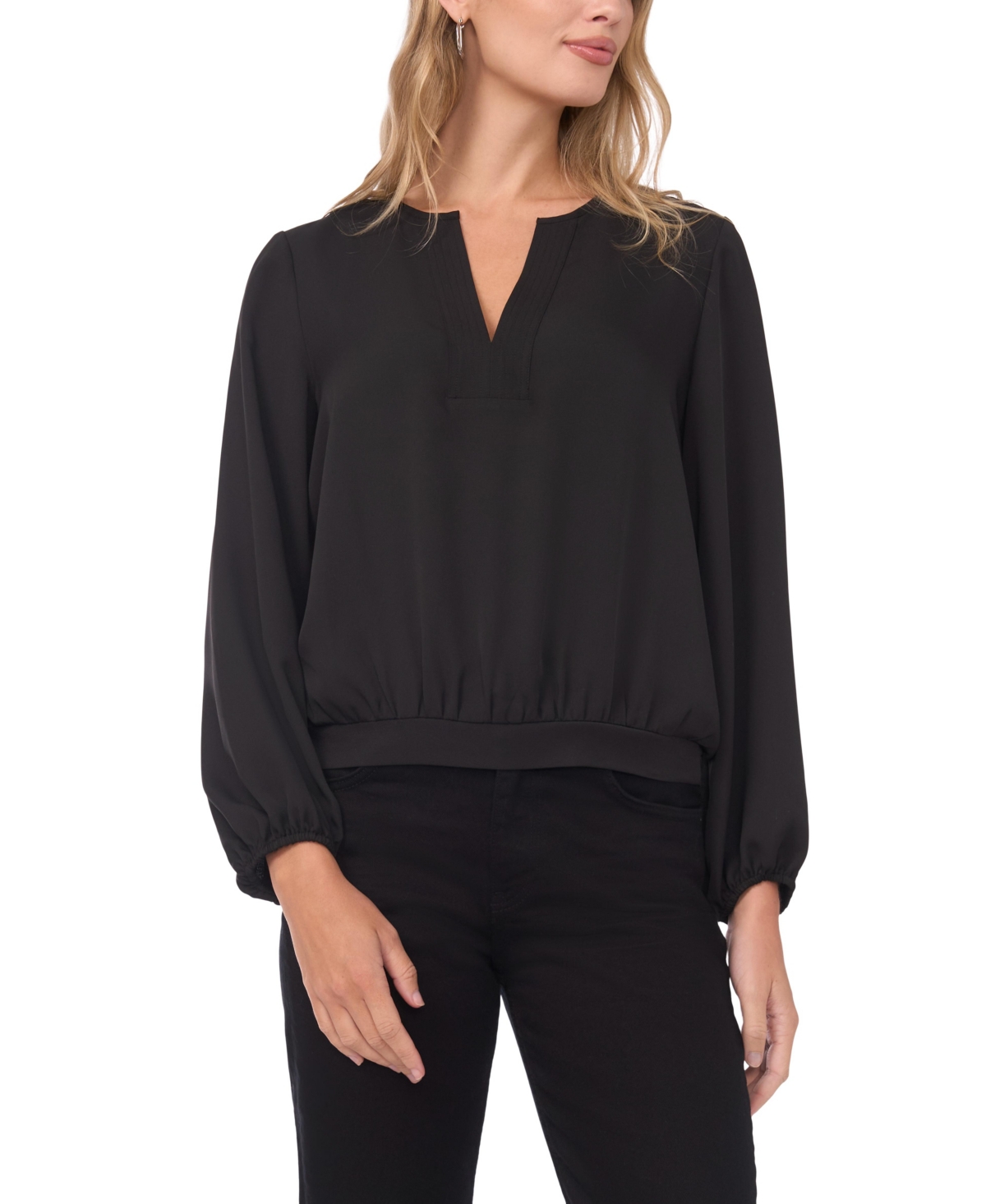 Click here for Vince Camuto Womens Long-Sleeve Half Placket Top -... prices