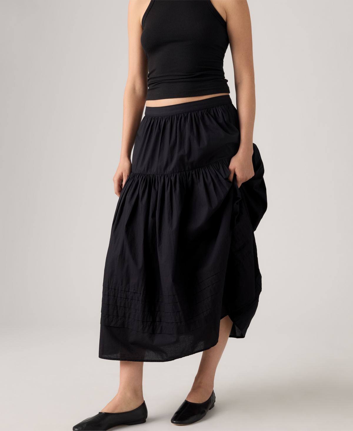 Click here for Levis Womens Becca Tiered A-Line Skirt - Caviar prices