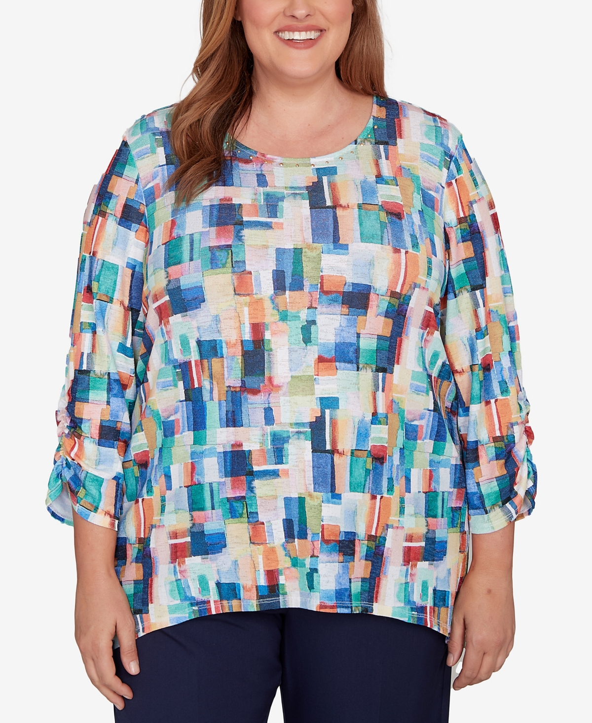 Click here for Alfred Dunner Plus Size Saratoga Springs Tile Prin... prices