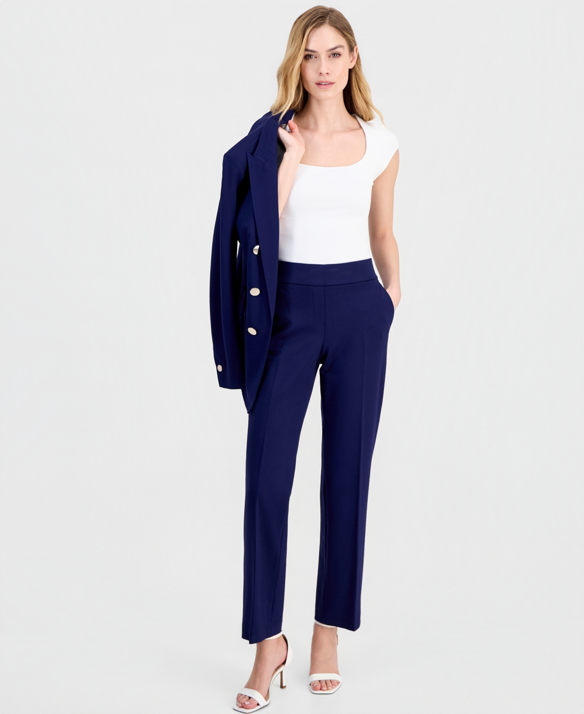 Click here for Anne Klein Plus Size Mid-Rise Pull-On Straight Pan... prices