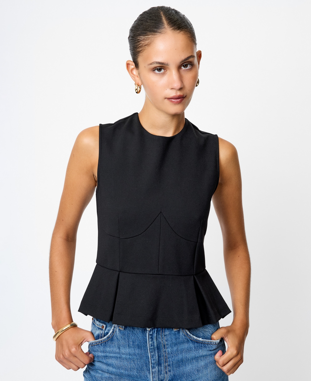 French Connection Womens Cleo Sleeveless Top - Black