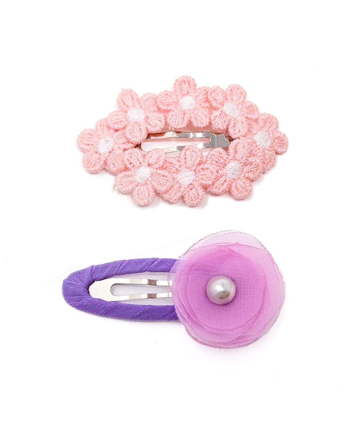 Click here for Puttisu Girls 2pc Hair Clip Set - Tulle Bloom Peta... prices