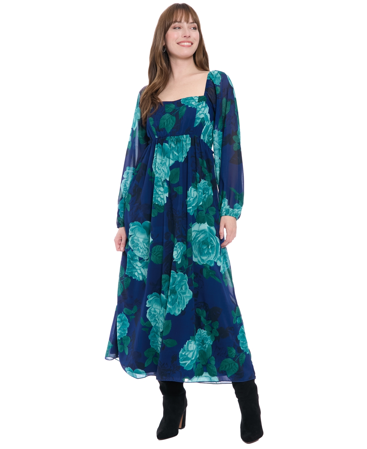 Click here for London Times Womens Printed Smocked Back Pull-On M... prices