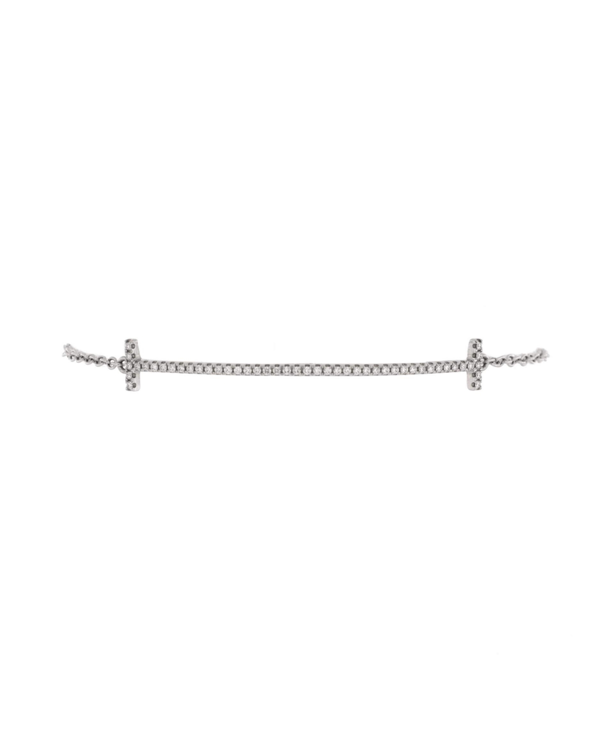 Click here for Pre-Owned Tiffany & Co T Smile Chain Bracelet - 18... prices