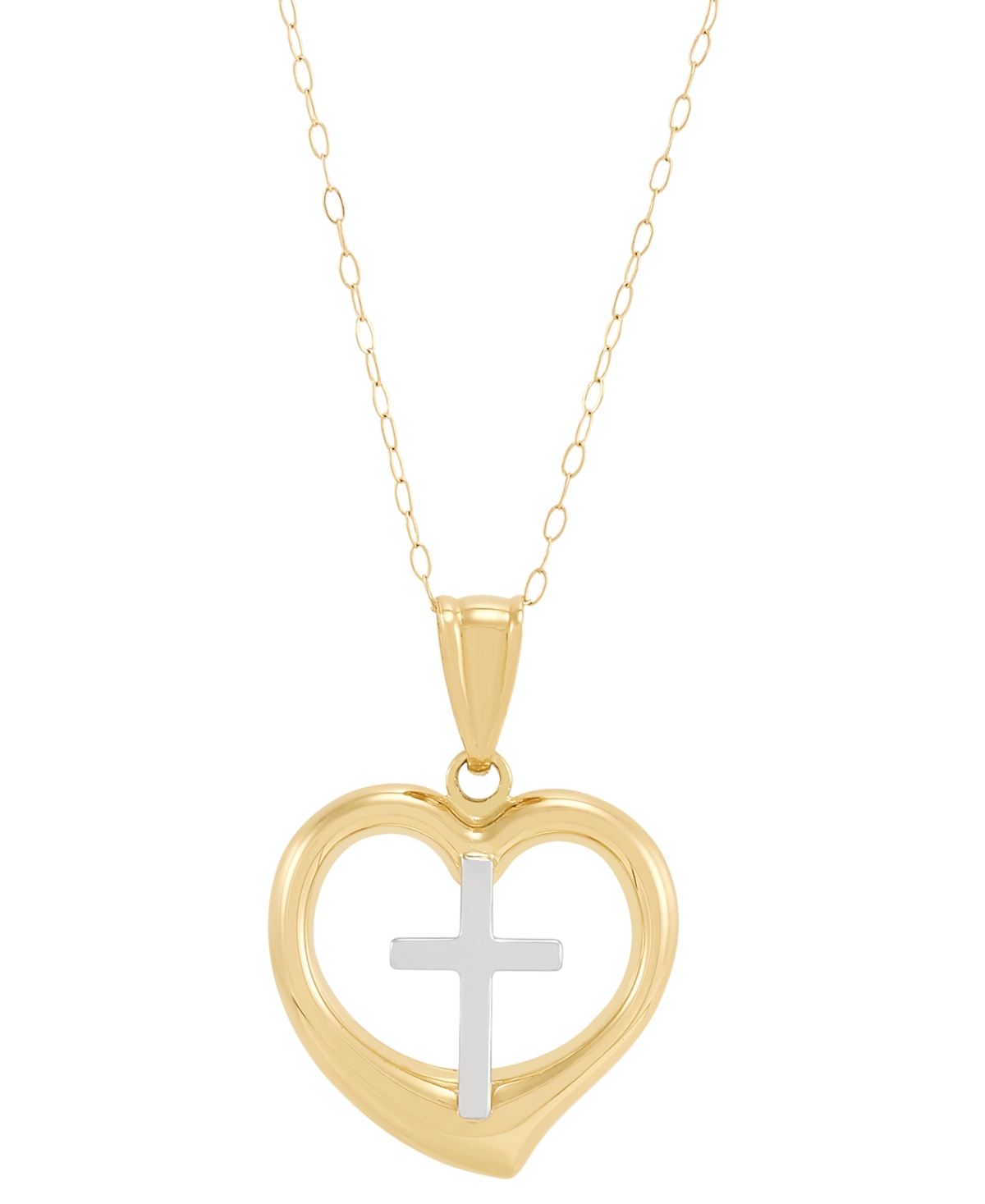 Click here for Macys Back to Back Cross in Heart Pendant Necklace... prices