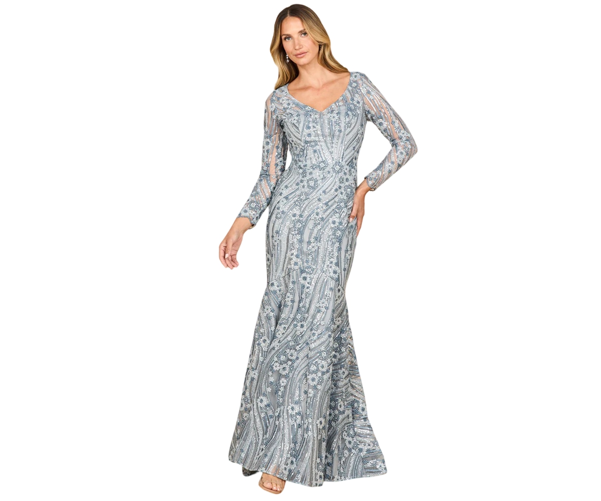 Click here for Lara Womens Mermaid  Long Sleeve Gown - Slate prices