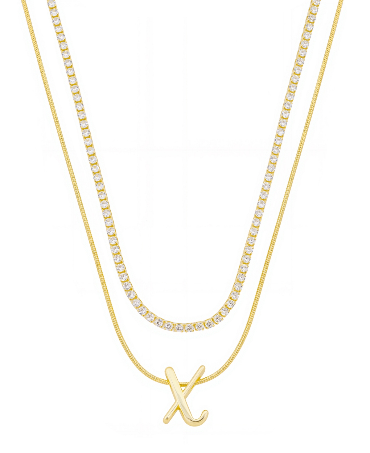 Click here for Unwritten Letter X Initial Snake Chain Cubic Zirco... prices