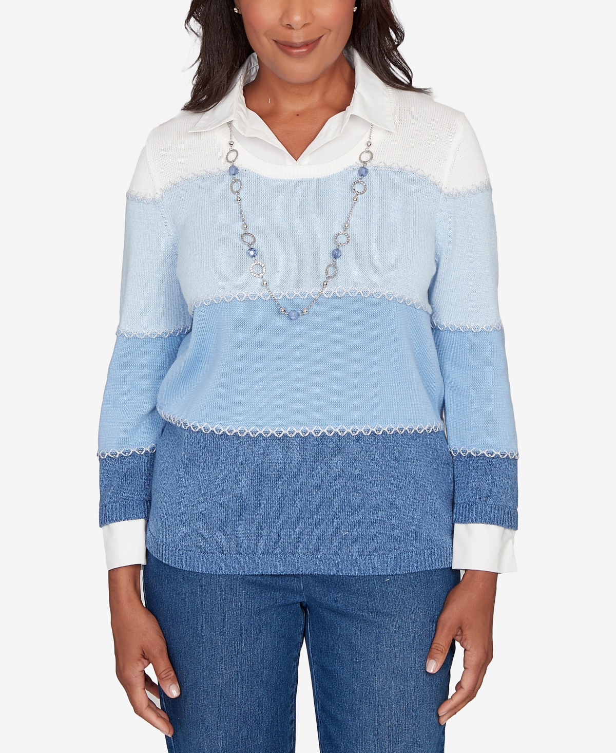 Click here for Alfred Dunner Petite Hilton Head Ombre Colorblock... prices