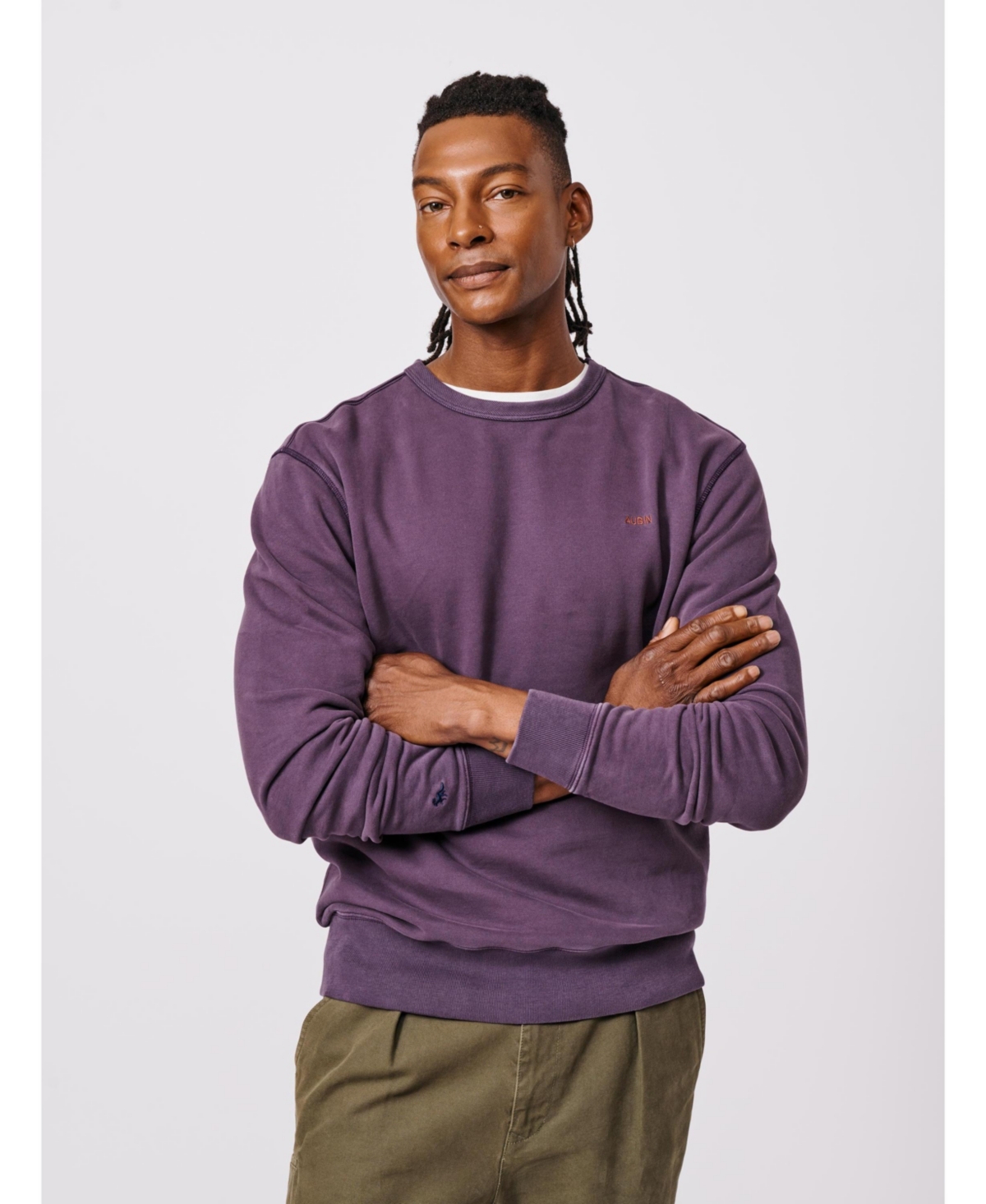 Click here for Aubin Mens Vestry Crew Neck Sweatshirt - Deep purp... prices