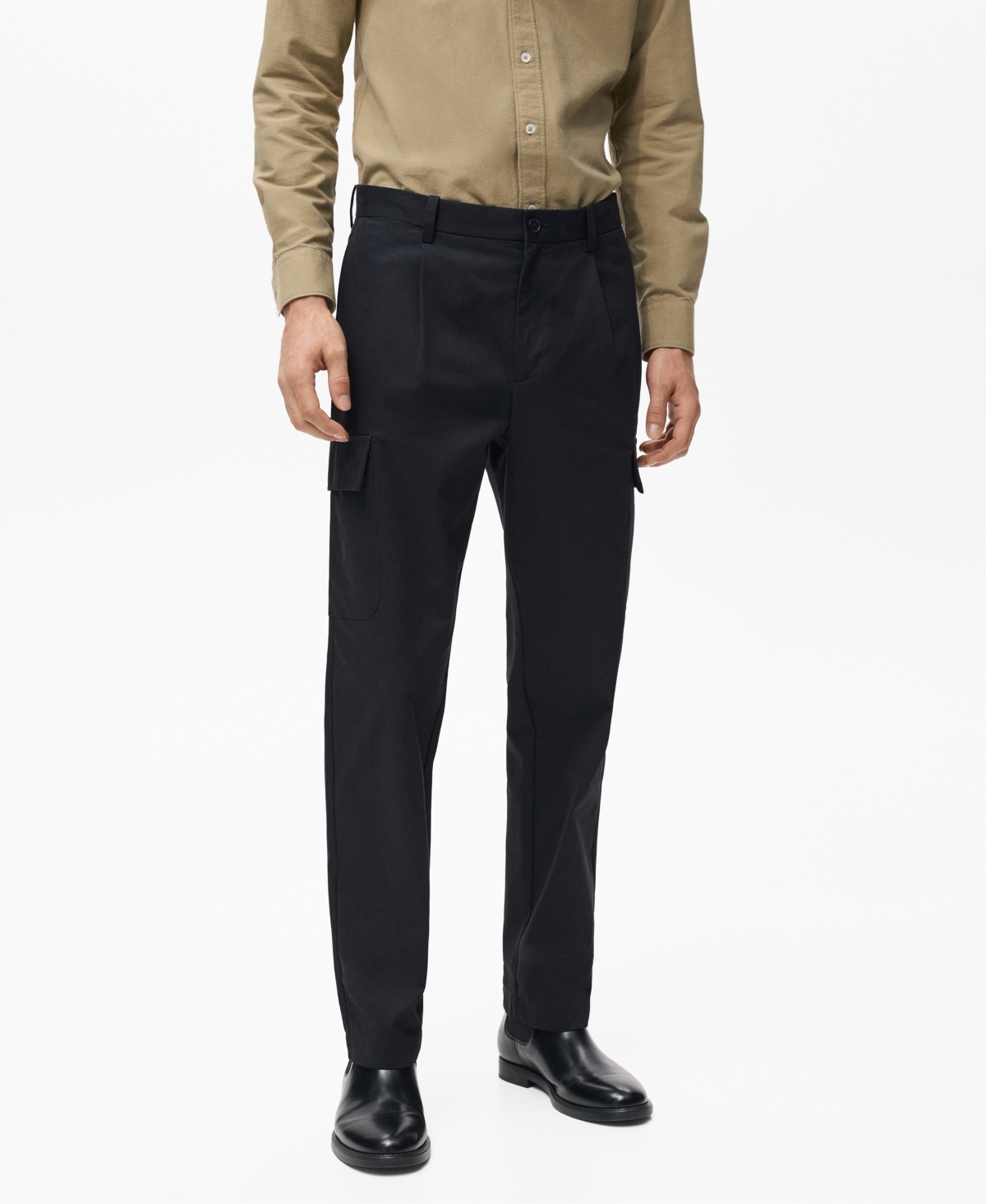 Click here for Mango Mens Regular-Fit Cotton Cargo Pants - Navy prices