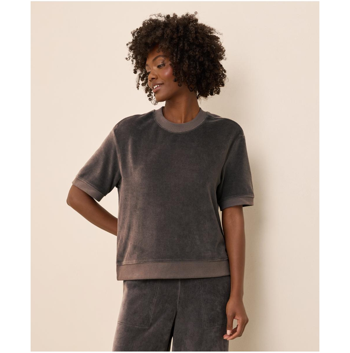 Click here for Pact Womens Organic Cotton Velour T-Shirt - Graphi... prices
