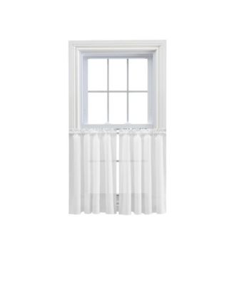 Ellis Curtain Shadow Stripe 1.5 X22 Rod Pocket Tailored Tier Pair For Windows 80 X22 X 30 X22 White