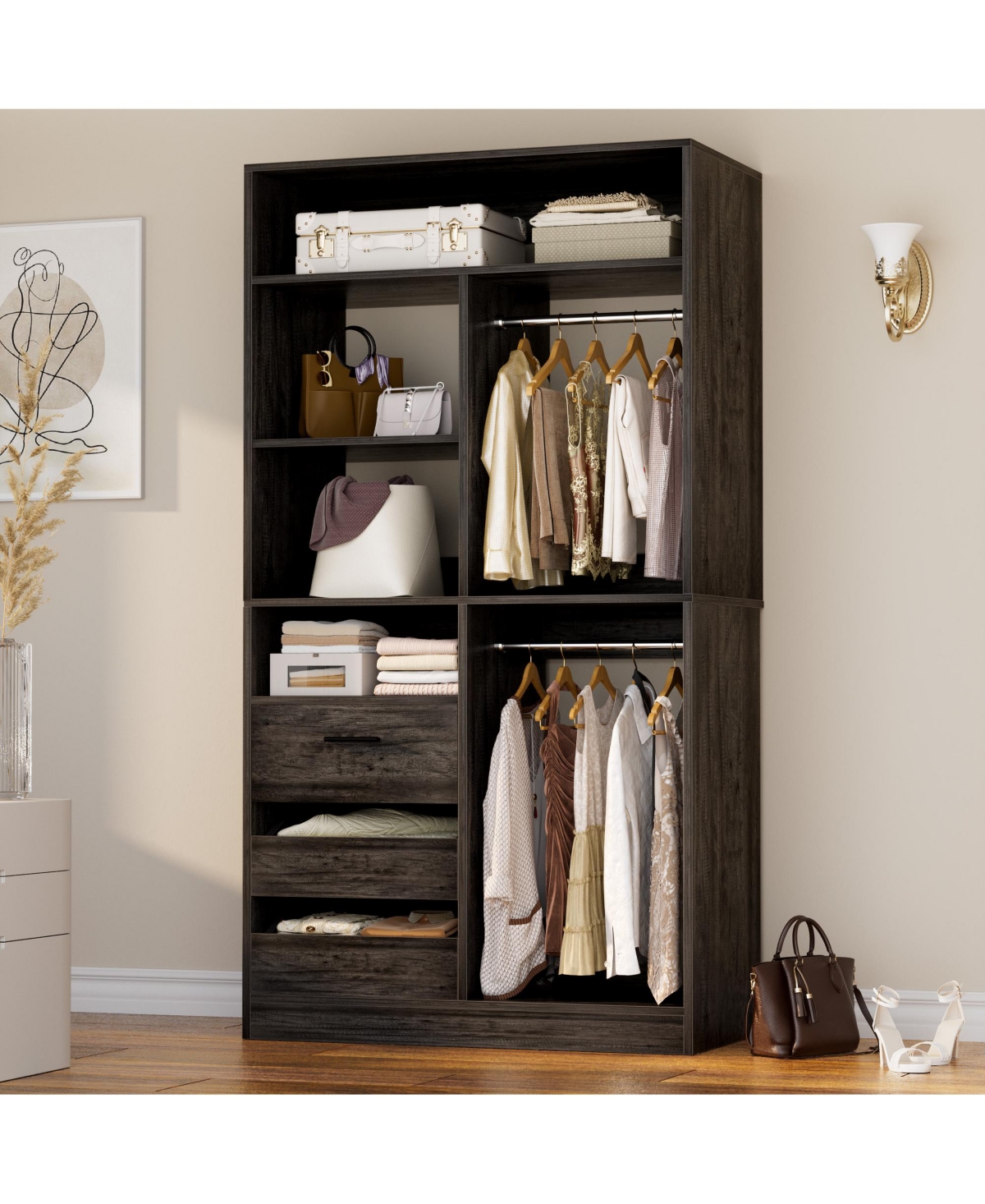 Click here for 36 Freestanding Walk-in Closet Organizer System wi... prices