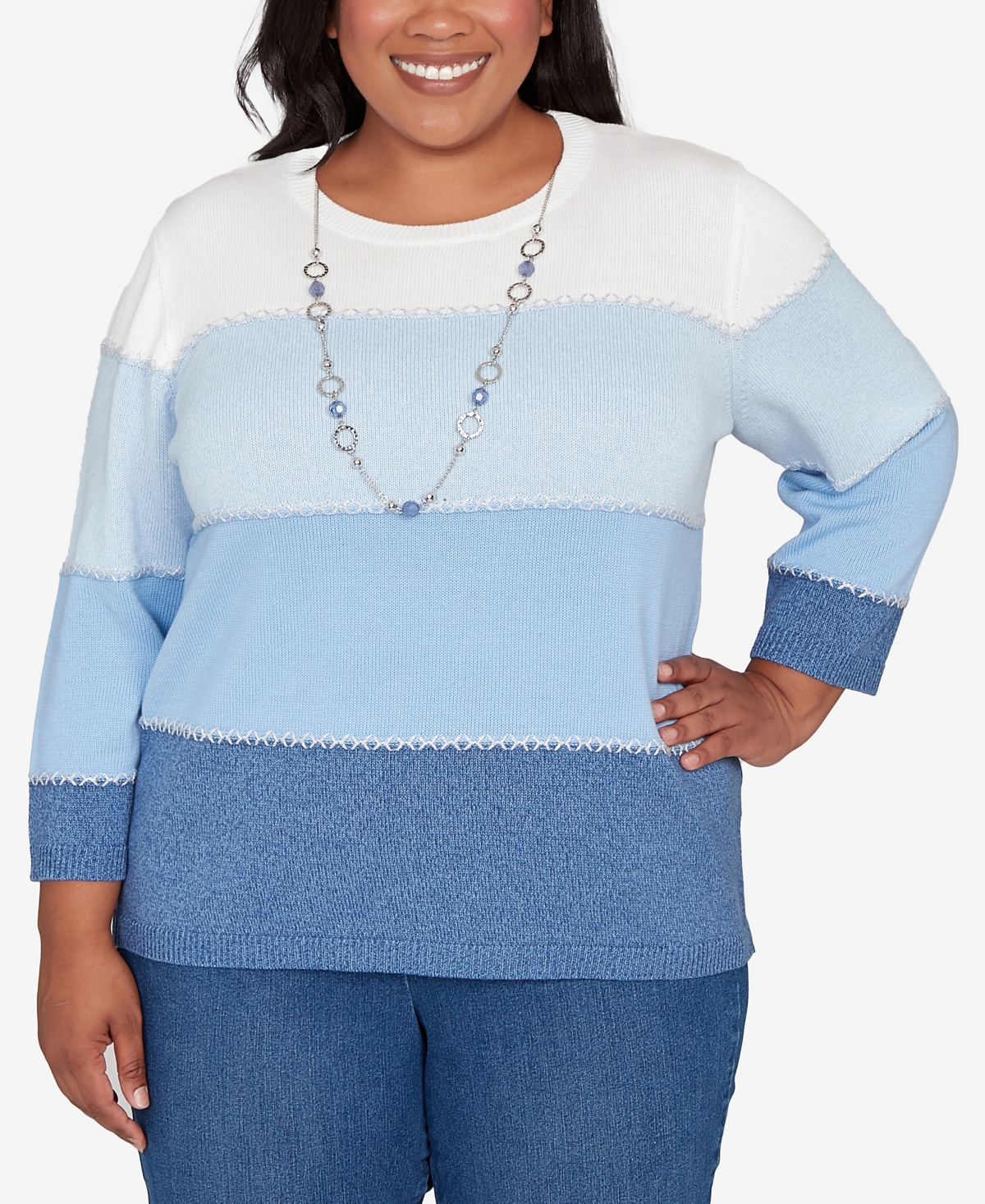 Click here for Alfred Dunner Plus Size Hilton Head Ombre Stripe S... prices