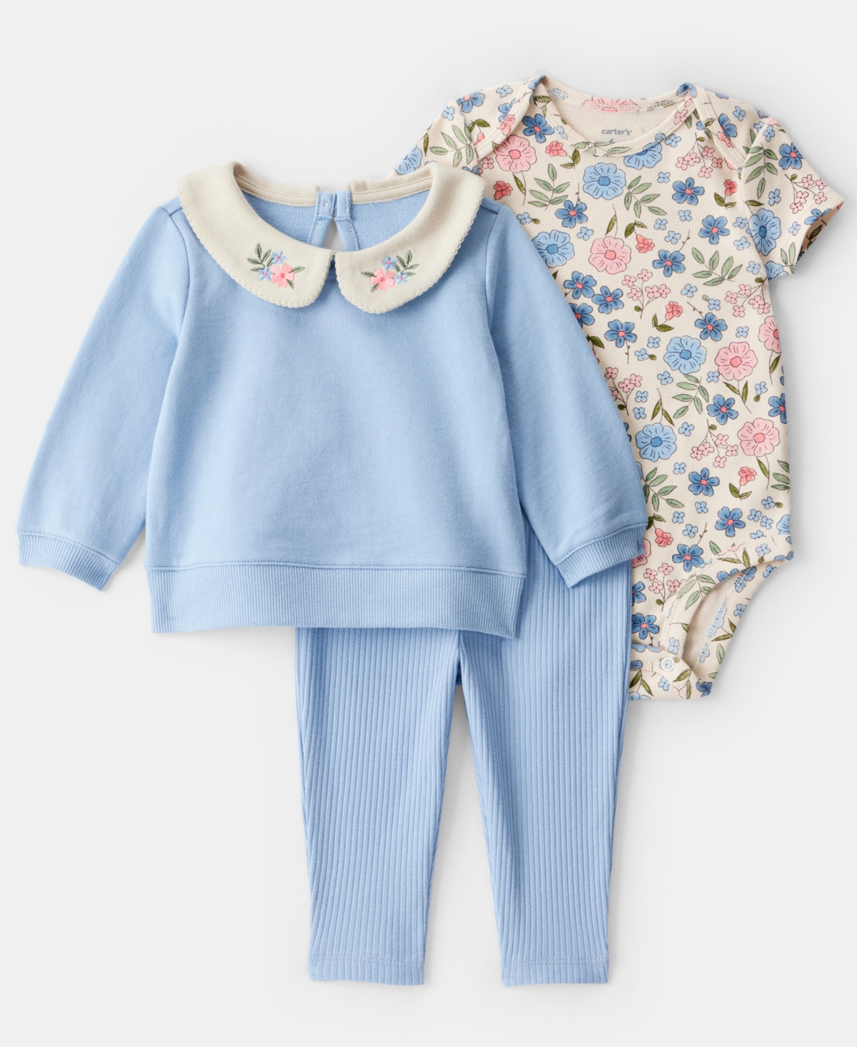 Click here for Carters Baby Girls 3-Piece Floral Collared Cardiga... prices