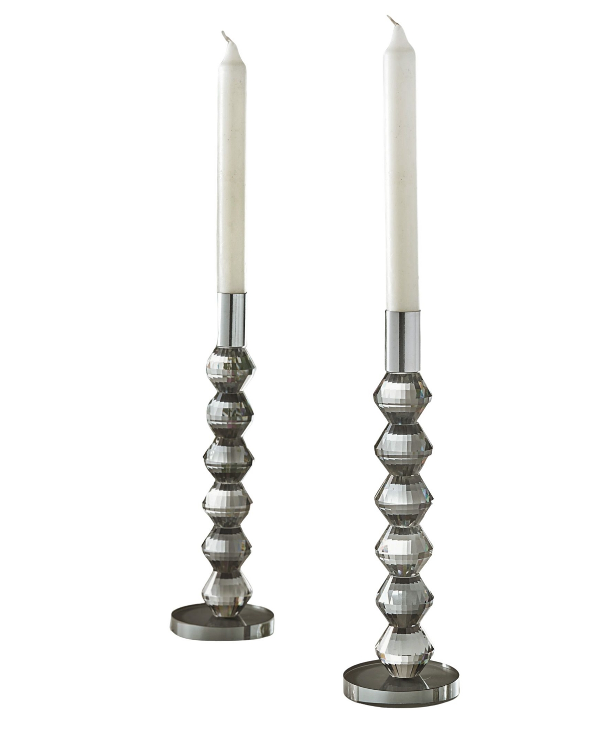 Click here for Philip Whitney Reed Clear Candlesticks  Set of 2 -... prices