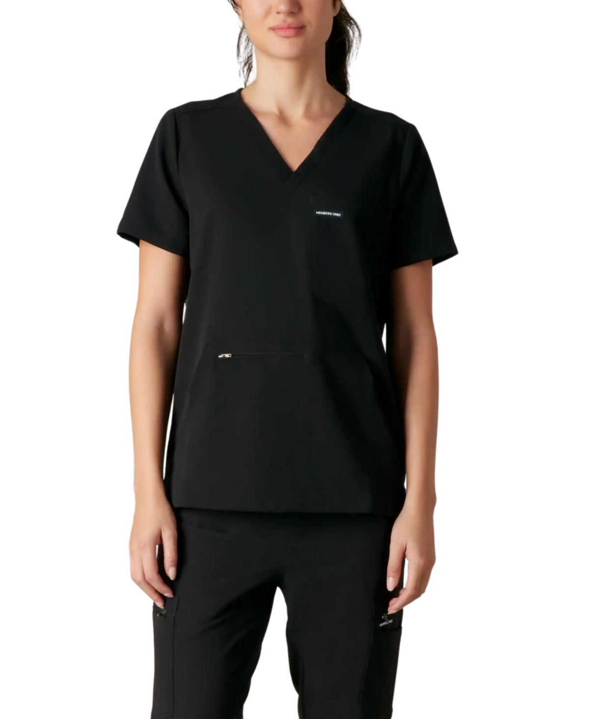 Click here for Members Only Womens Cordoba 5-Pocket Scrub Top - B... prices