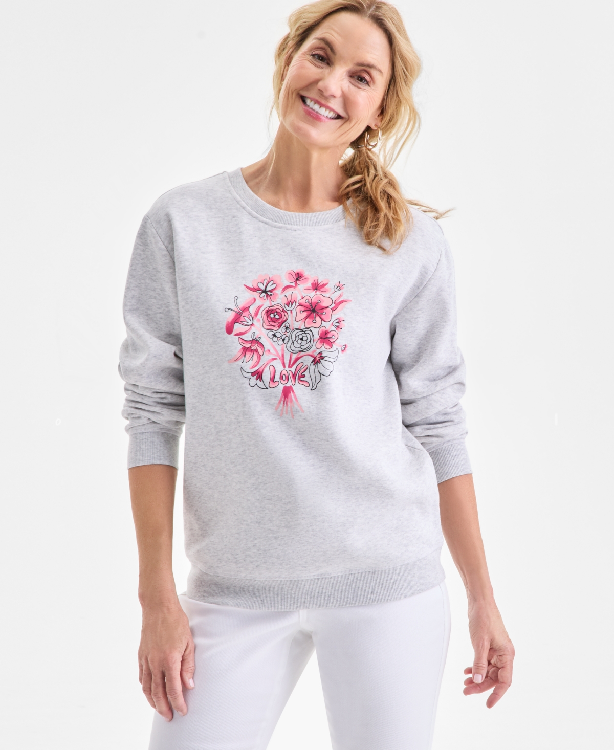 Click here for Style & Co Womens Graphic Fleece Sweatshirt  Macys... prices