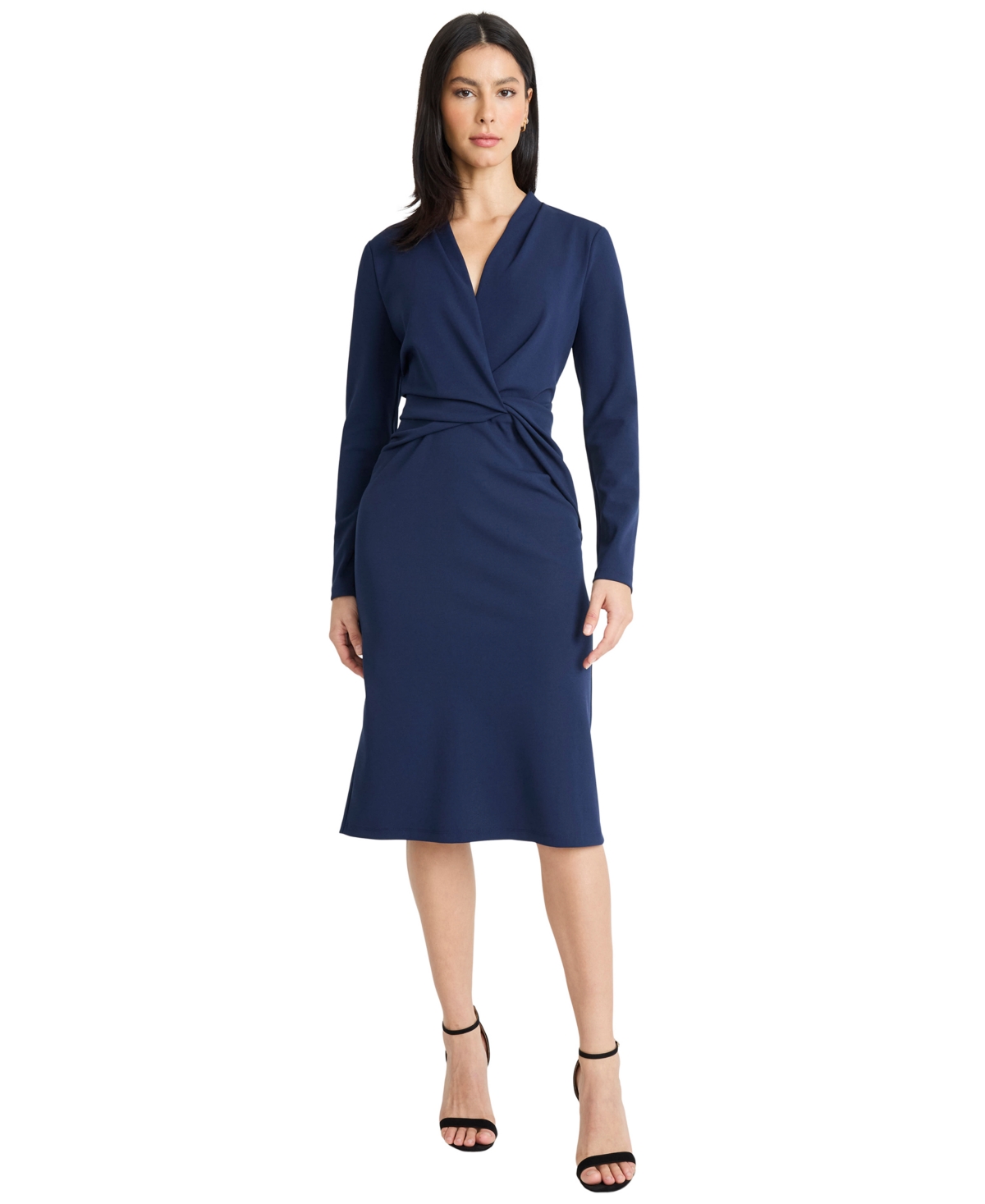 Click here for Maggy London Womens Long-Sleeve Dress - Navy Blaze... prices
