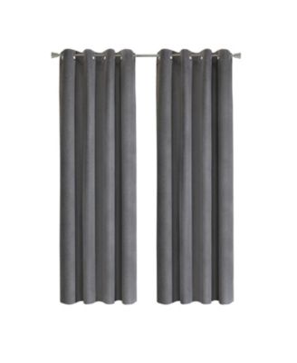 Thermaplus 100 Polyester Duo Reversible Tone Textured Blackout Grommet Curtain Panel 52 X22 X 108 X22 Black To Light Grey