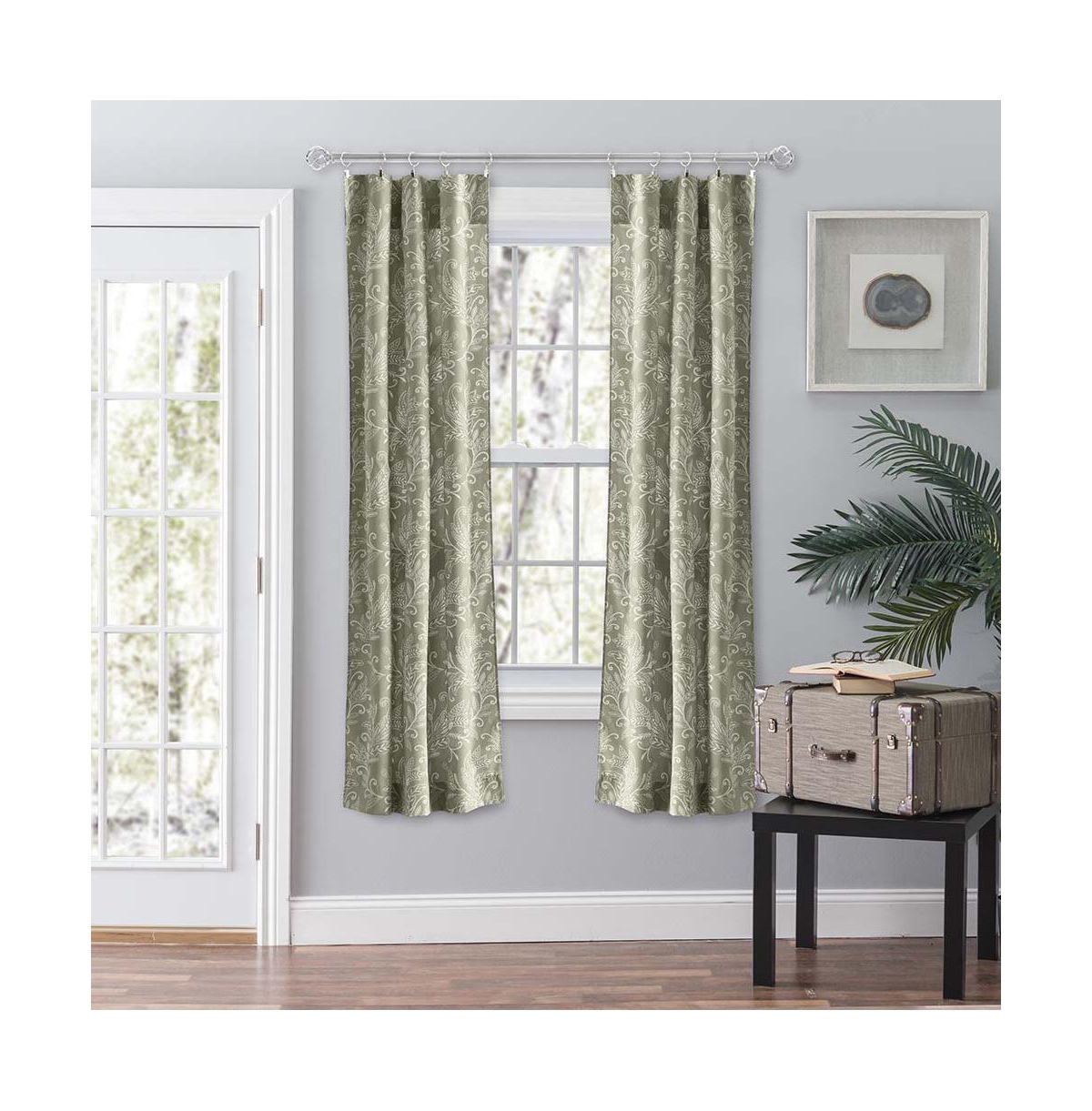 Click here for Ellis Curtain Lexington Leaf Pattern on Colored Gr... prices