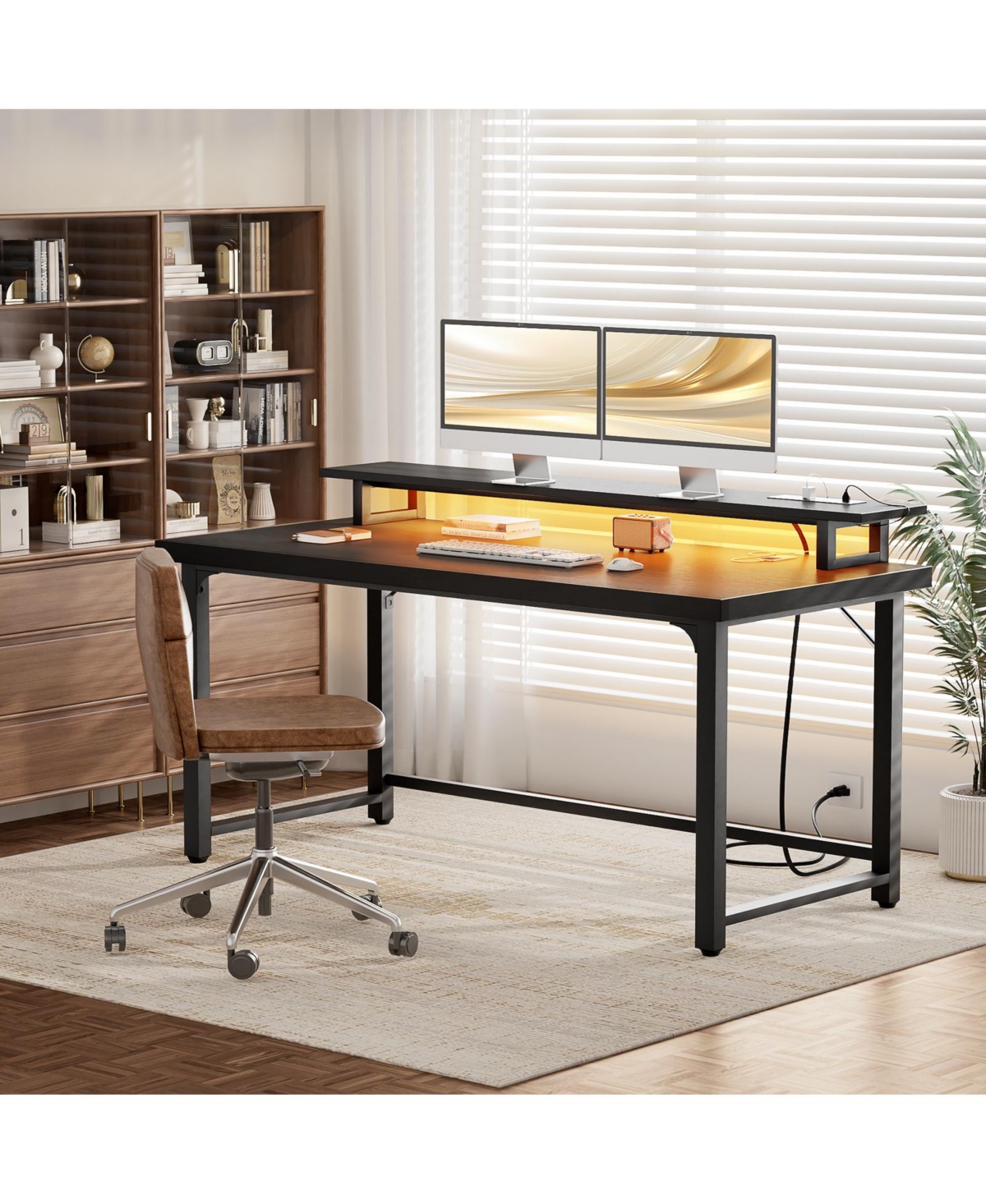 Click here for Aheaplus 53.2" Computer Desk with Monitor Sta... prices