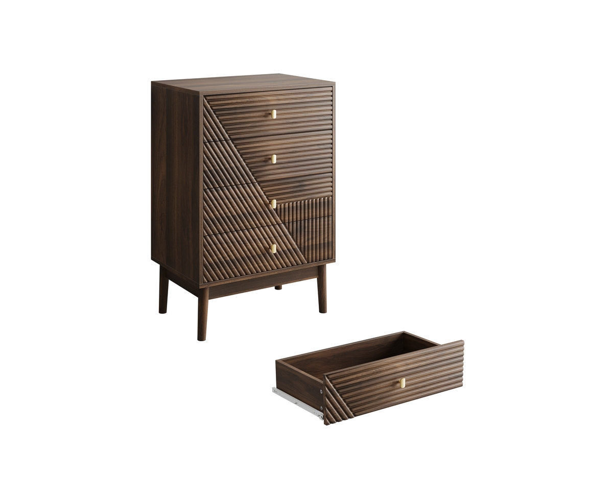 Click here for Casainc Wooden Storage Cabinet with 4 drawer - Wal... prices
