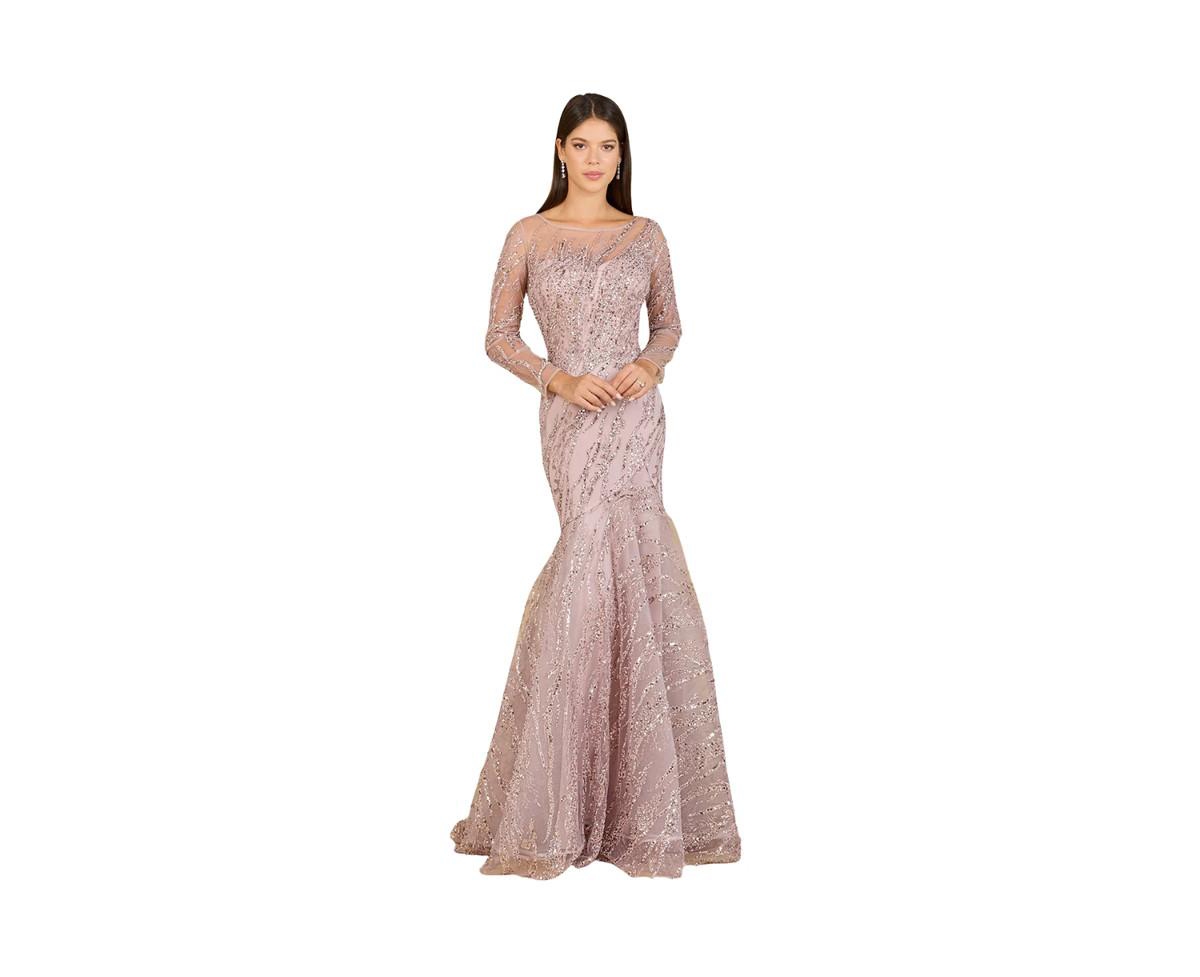 Click here for Lara Womens Long Sleeve Mermaid Beaded Gown - Rose prices