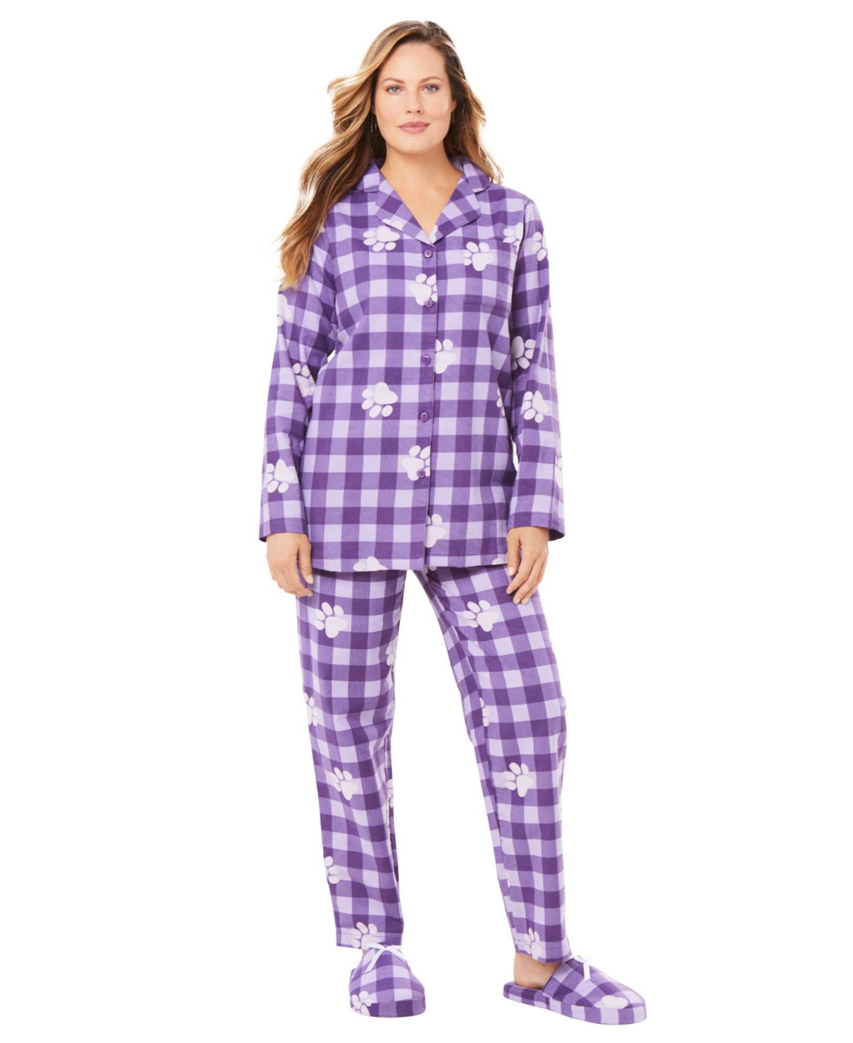 Click here for Amoureuse Plus Size Long-Sleeve Chemise - Plum bur... prices