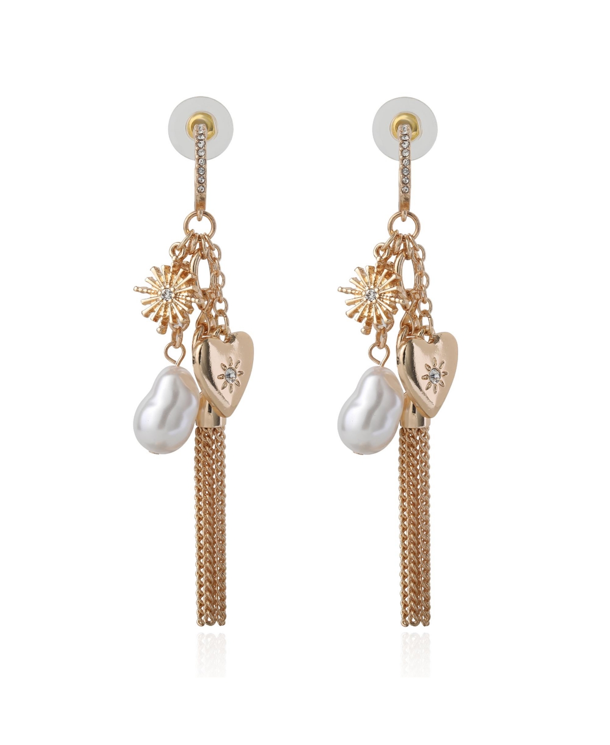 Click here for BCBGeneration Multi-Charm Tassel Drop Earrings - G... prices