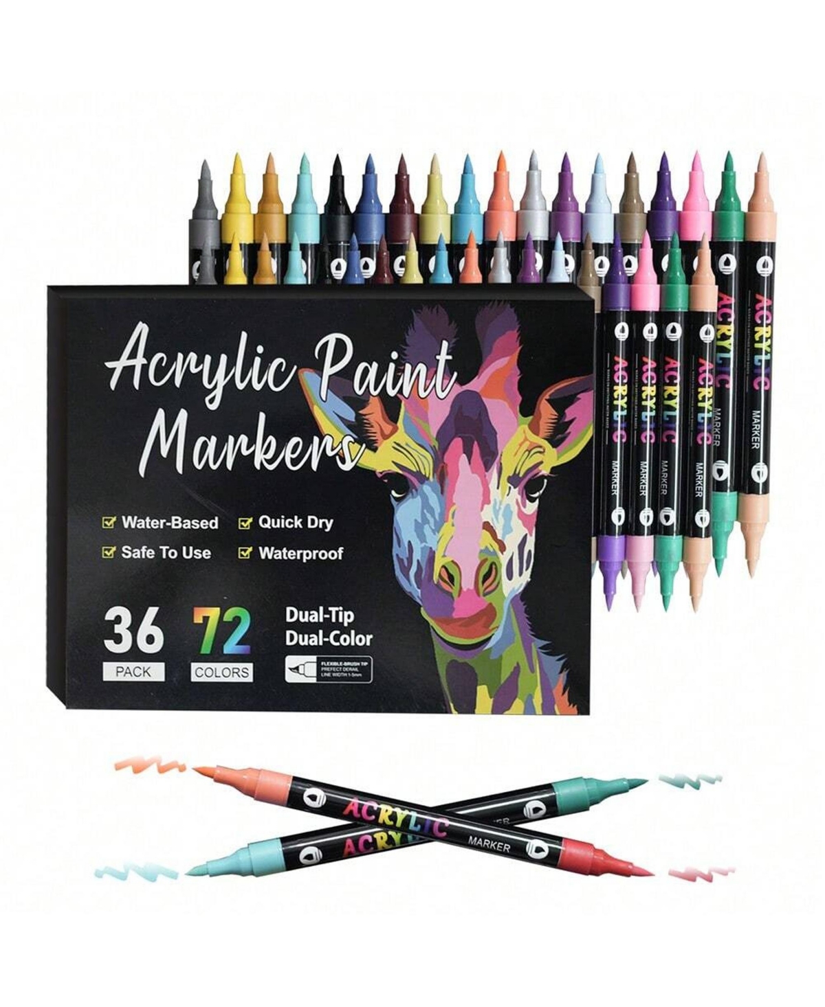 Click here for Htutwoo 72 Colors Dual Tip Acrylic Paint Markers... prices