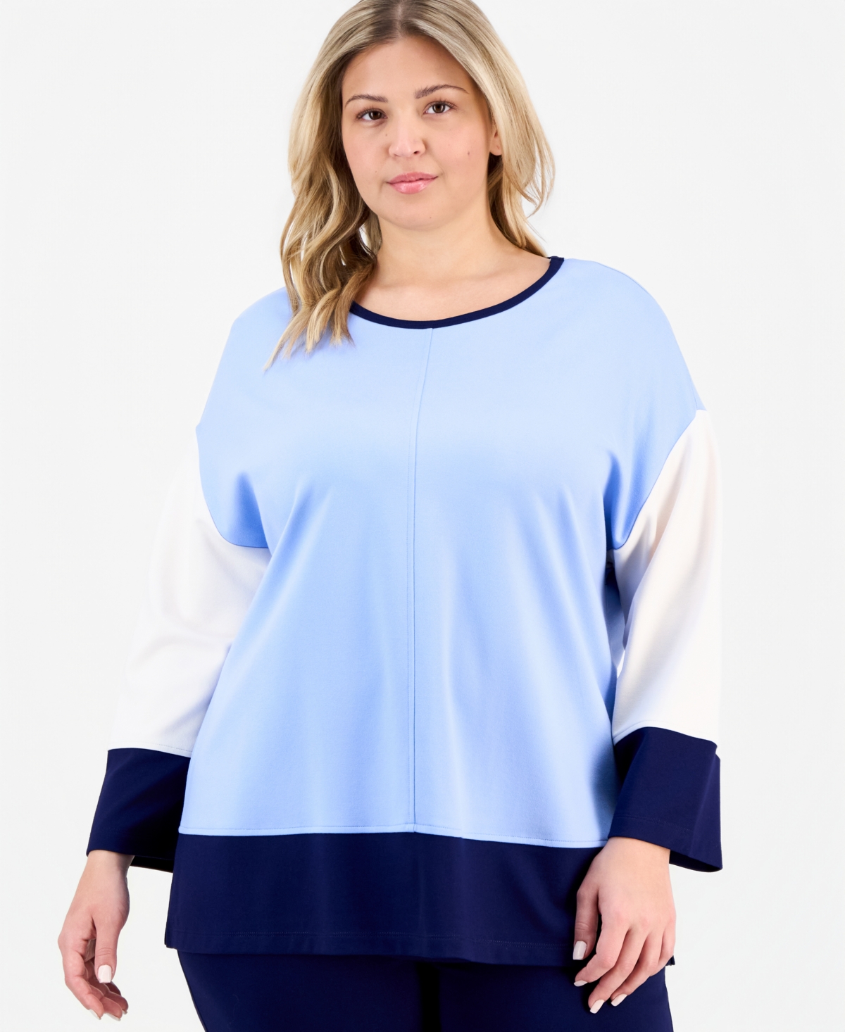 Click here for Jones New York Plus Size Colorblock Dolman-Sleeve... prices