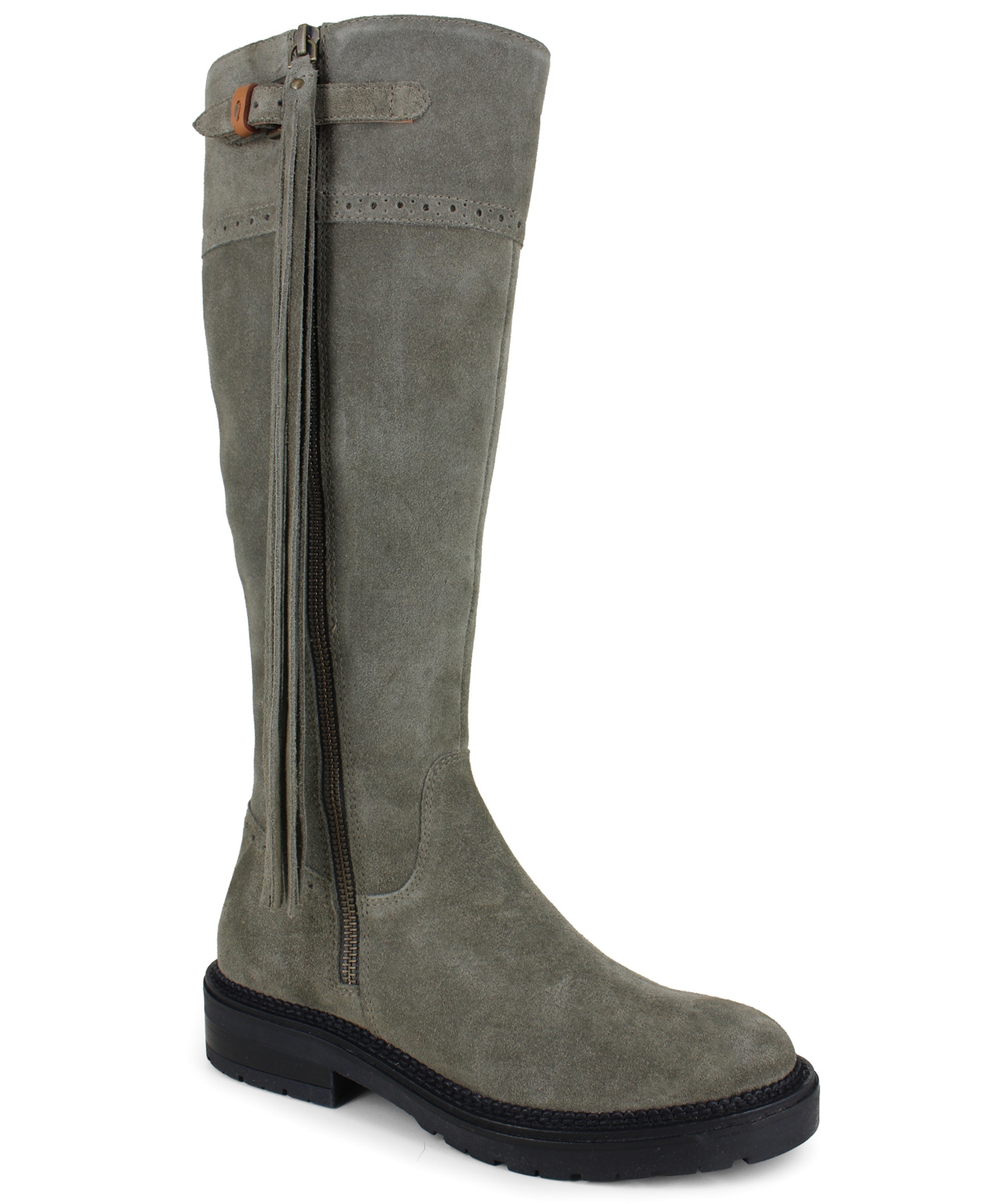 Gentle Souls Womens Wheron Round Toe Tall Boots - Grey Suede