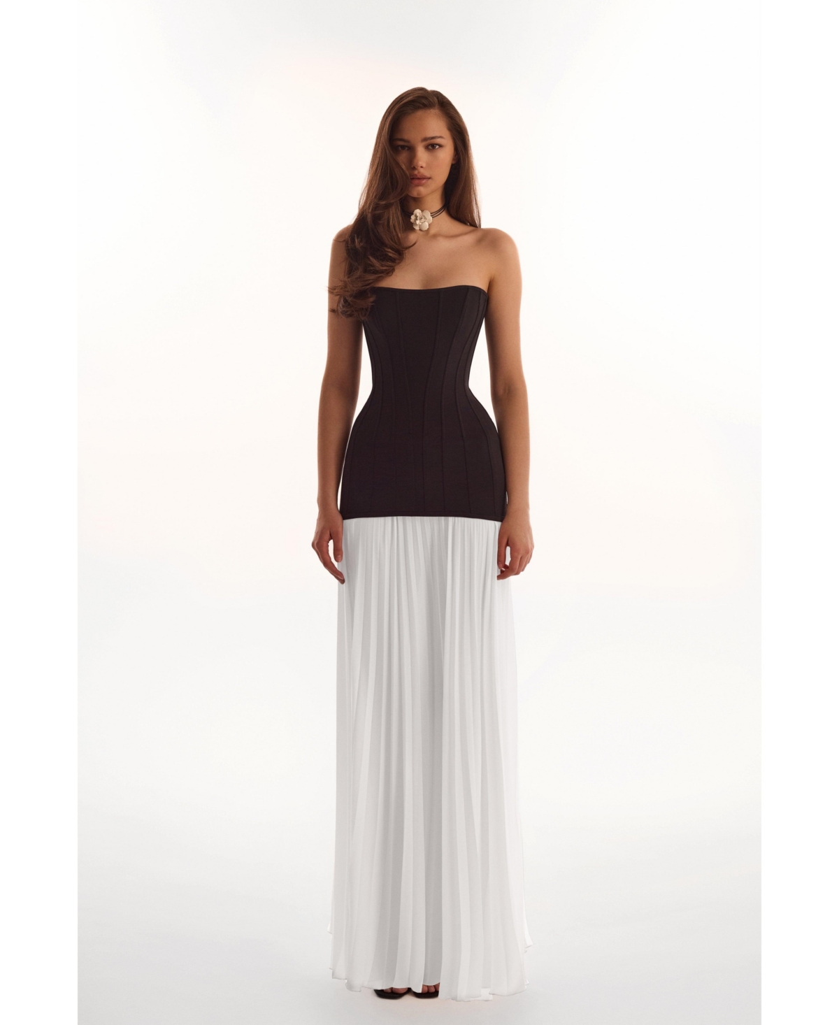 Click here for Milla Womens Dress With A Pleated Skirt - Blackwhi... prices