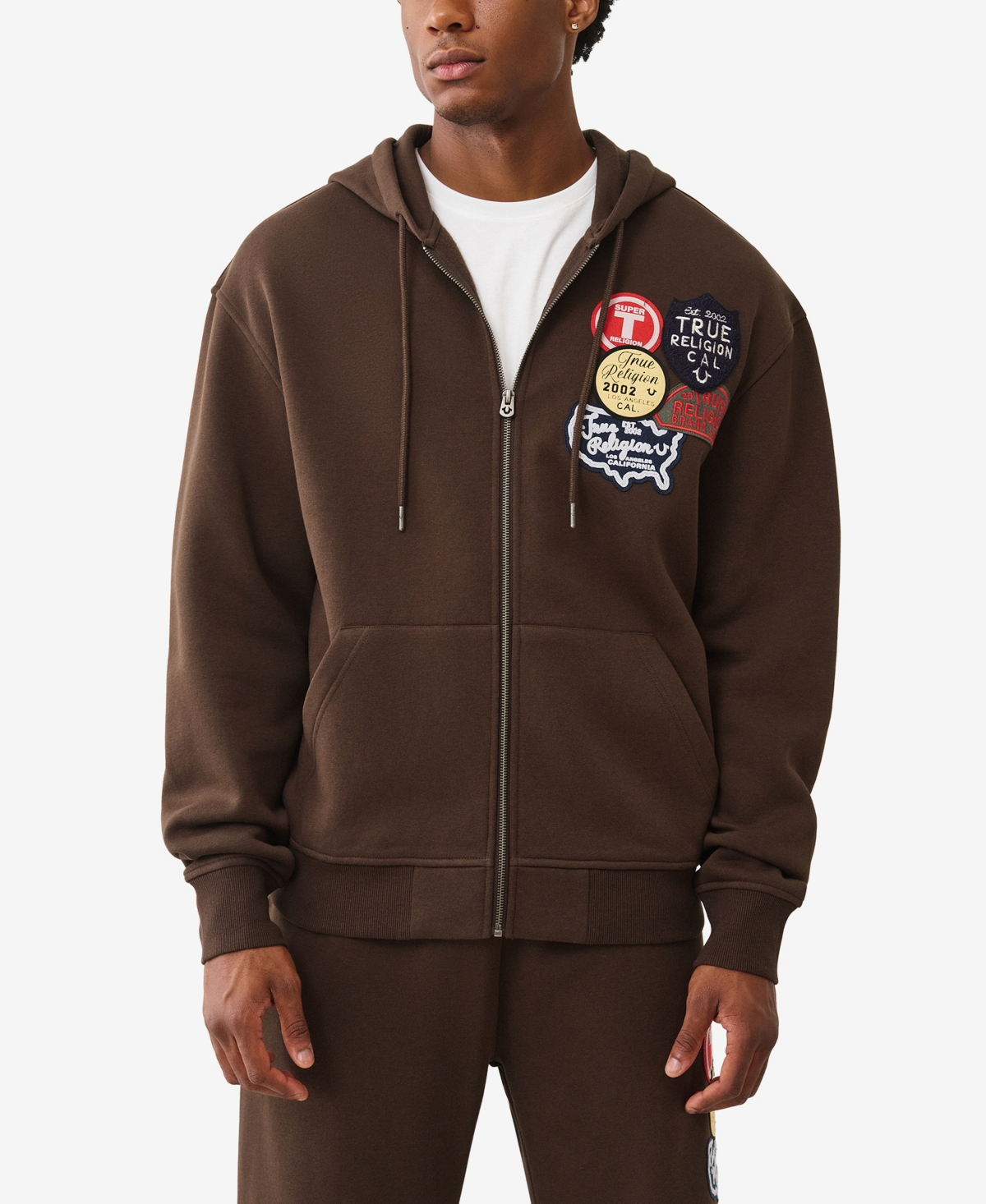 Click here for True Religion Mens Patch Vintage Zip Up Hoodie - D... prices
