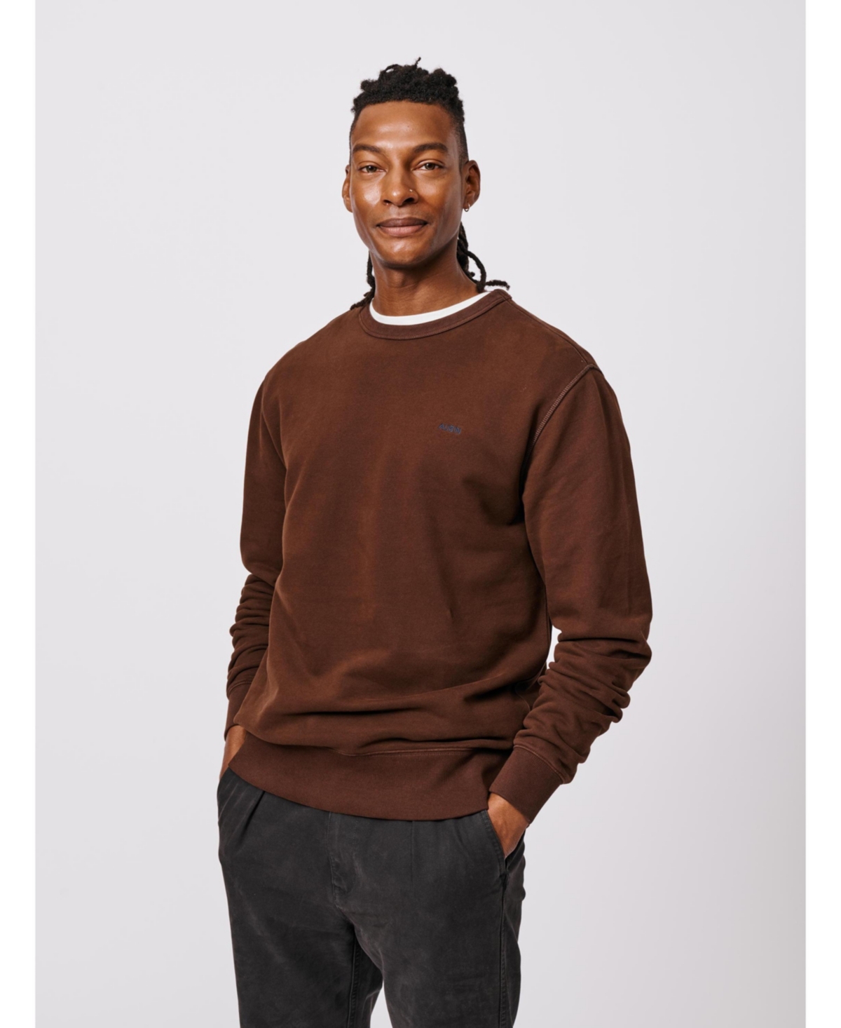 Click here for Aubin Mens Vestry Crew Neck Sweatshirt - Chocolate prices