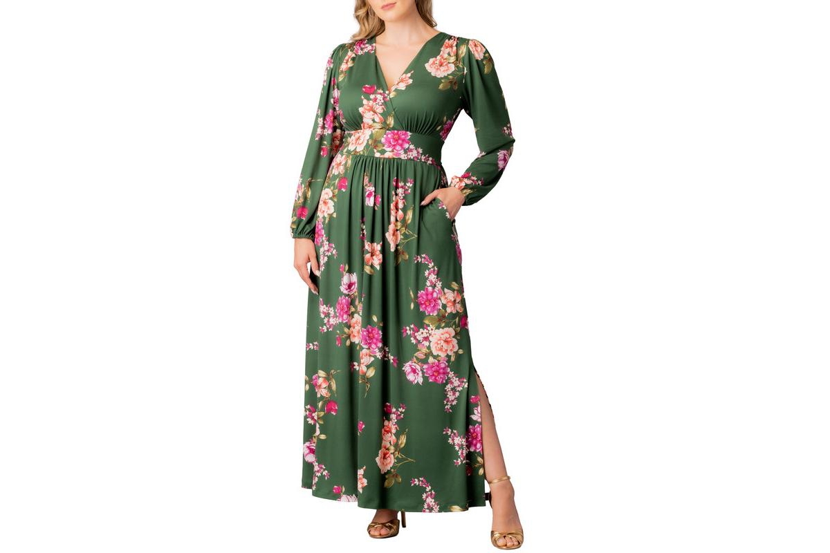 Click here for Kiyonna Plus Size Kelsey Long Sleeve Maxi Dress -... prices
