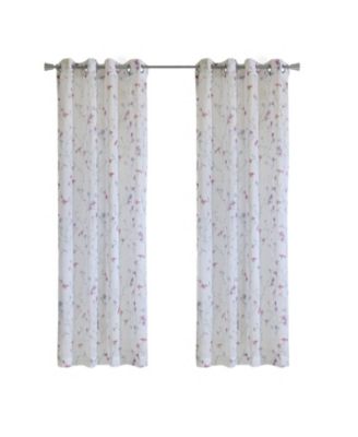 Click here for Habitat 100 Polyester Hazel Sheer Faux Linen Flora... prices