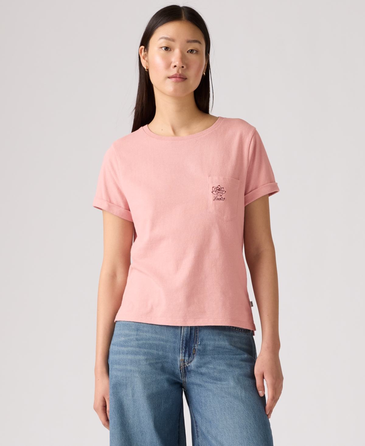 Click here for Levis Womens Margot Cotton Embroidered-Trim T-Shir... prices