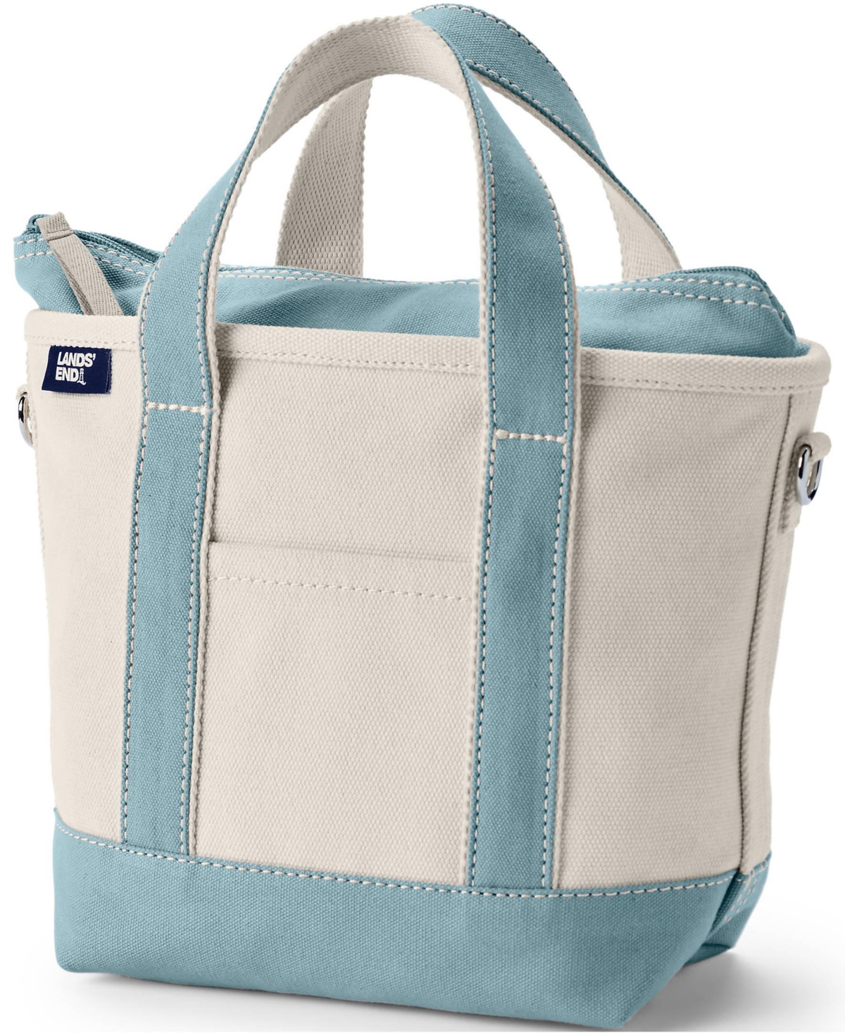 Click here for Lands End Small 3 Pocket Zip Top Canvas Tote Bag -... prices