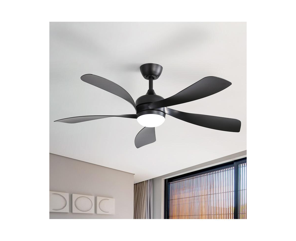 Click here for 52-inch Minimalist Black 5-Blade Flush Mount with... prices