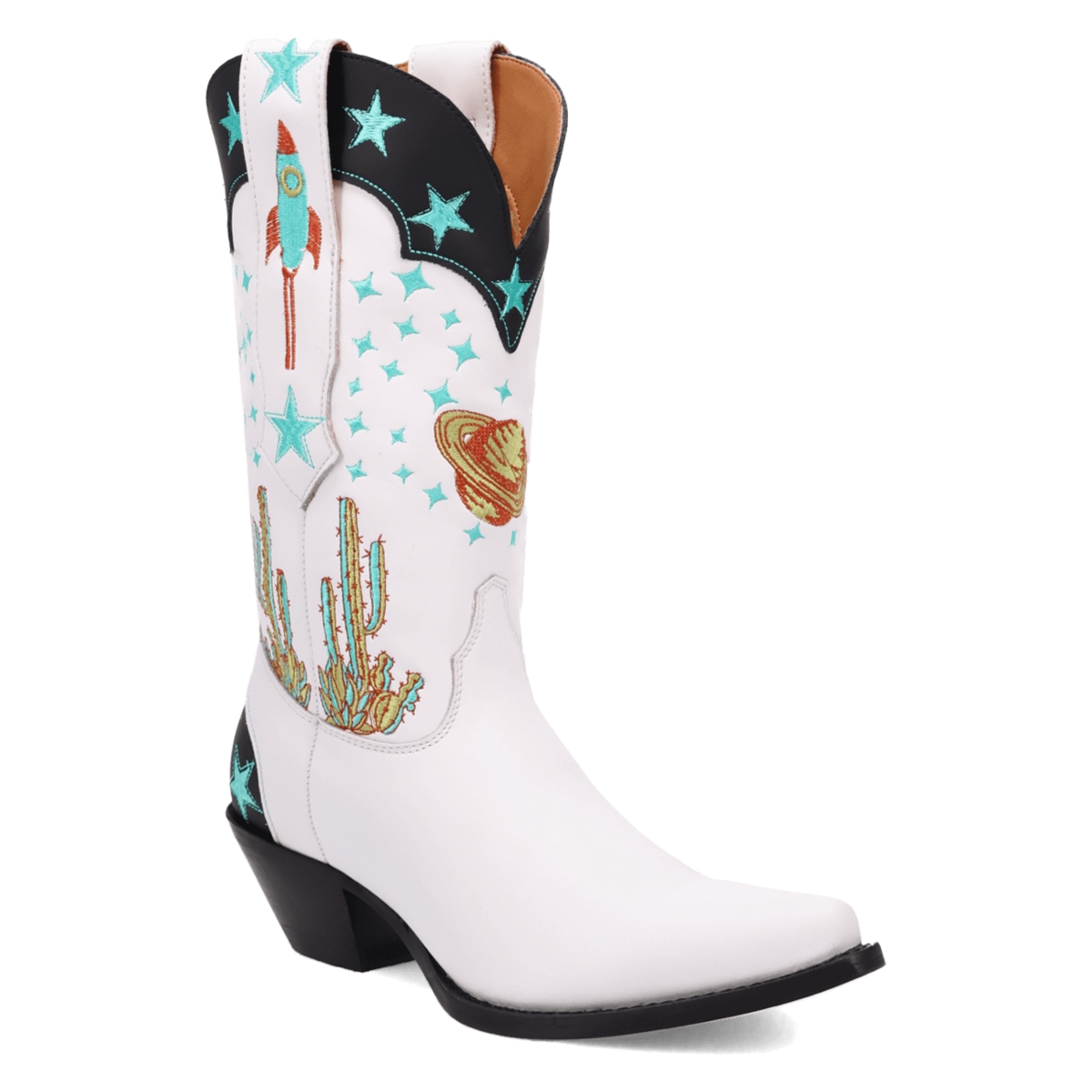 Click here for Dingo Womens Space Cowgirl Leather Boot - White prices