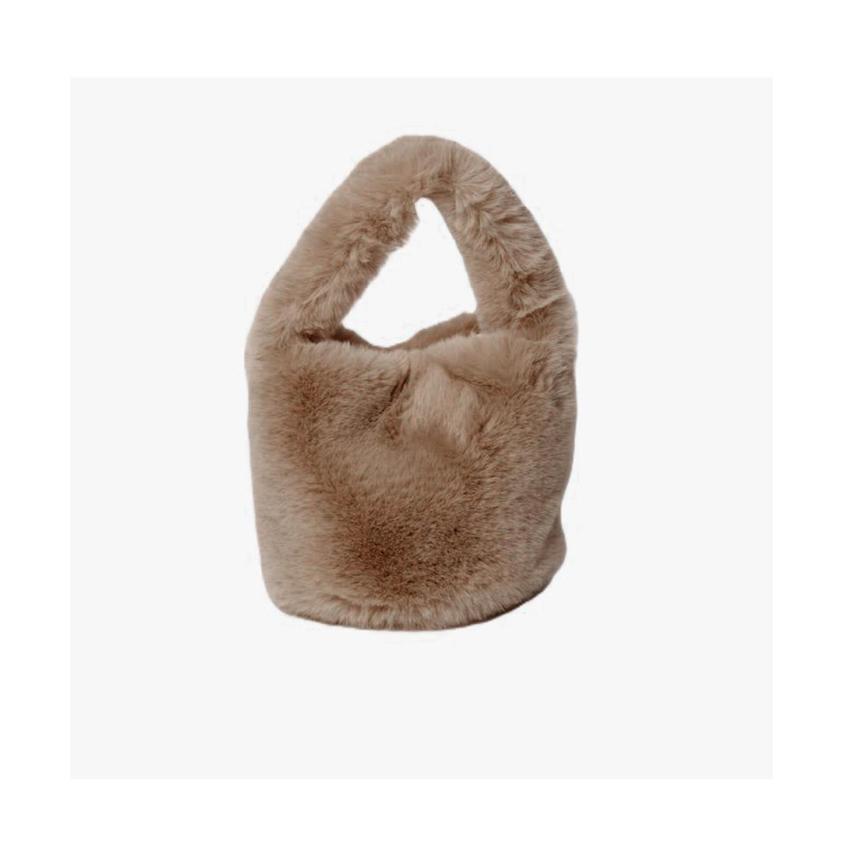 Click here for Hat Attack Faux Fur Mini Bag - Tan prices