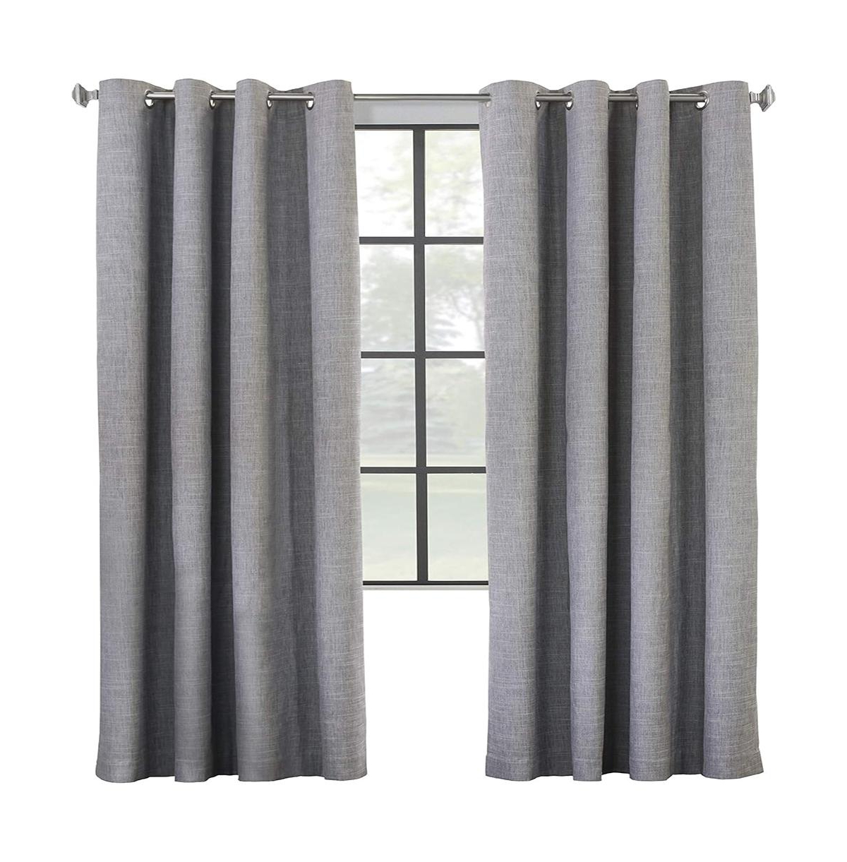 ThermaPlus Newberry Blackout Insulated Window Curtain  Grey - Grey