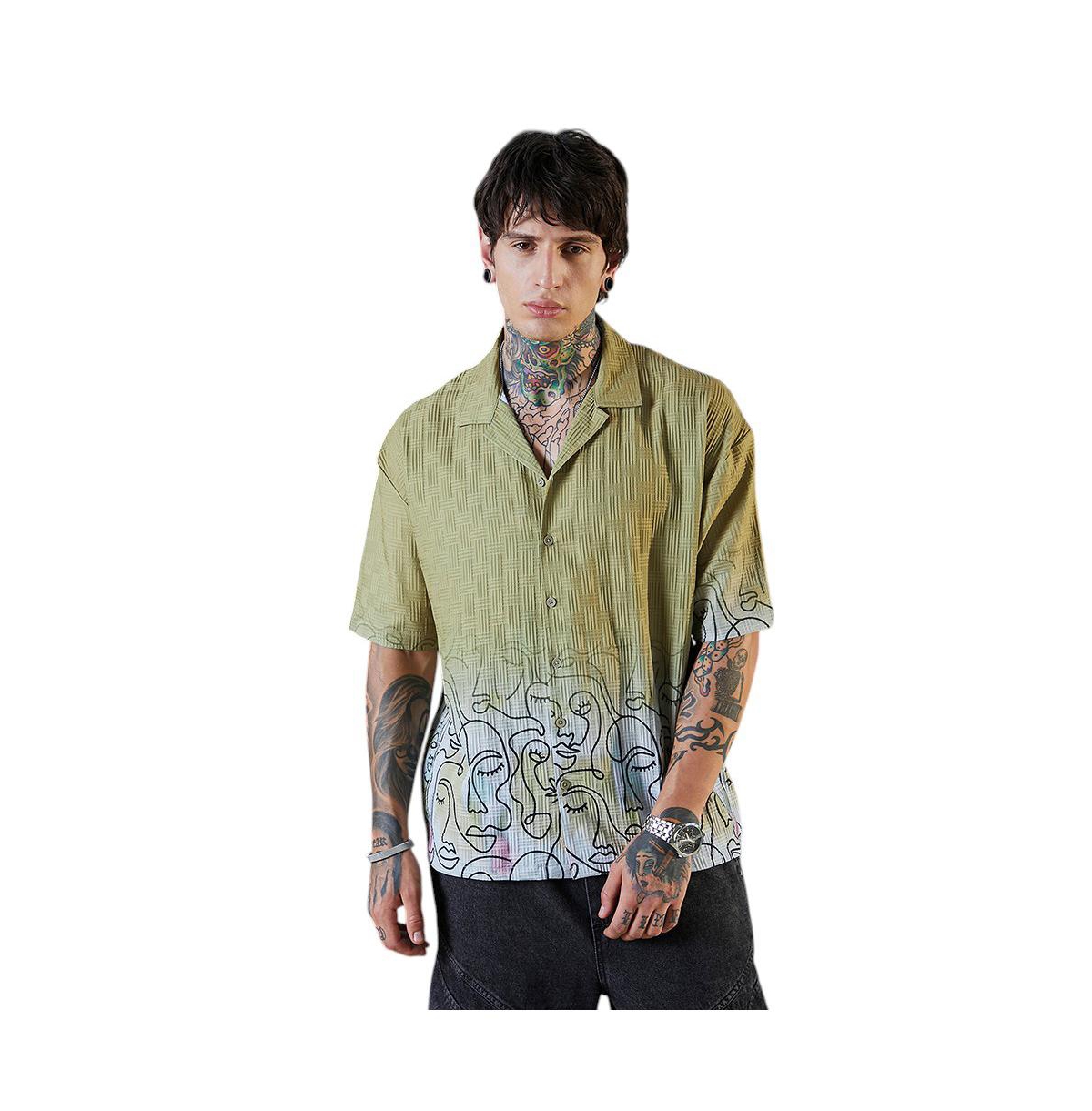 Click here for Campus Sutra Mens Pistachio Green Faces-Ombre Over... prices